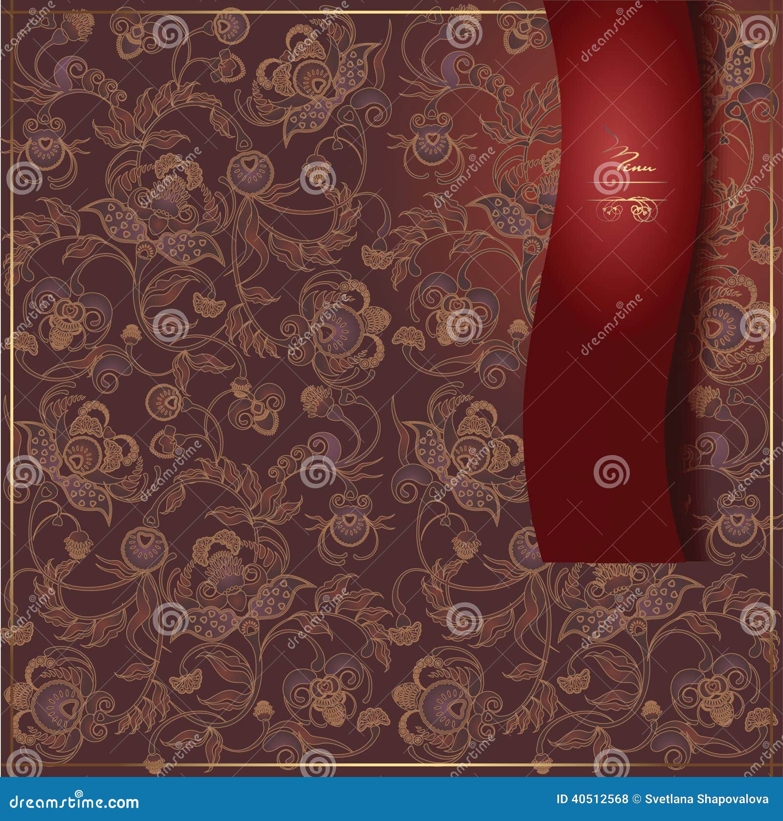 Floral Design Dark Red 10 Eps Stock Vector - Illustration of contour ...