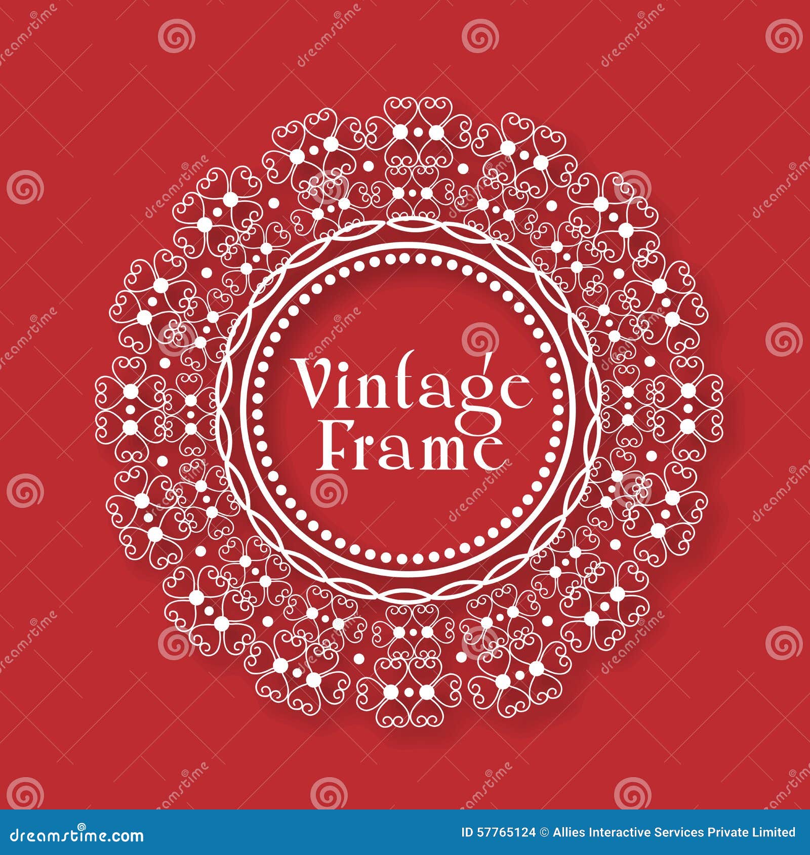 Floral Design Decorated Beautiful Vintage Frame. Stock Illustration ...