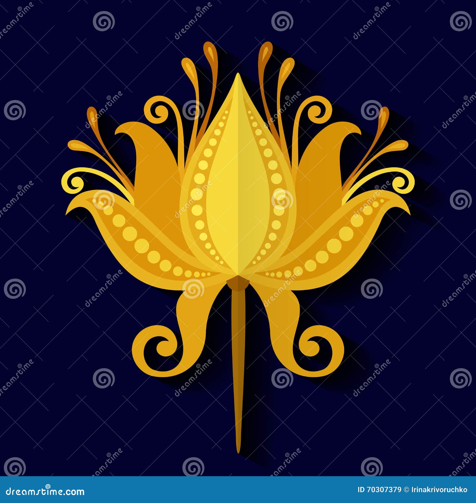 Floral Design Element in Flat Style Stock Vector - Illustration of ...