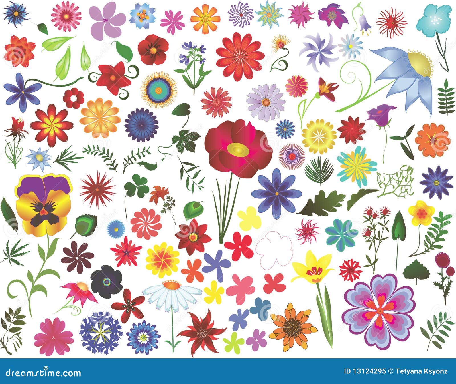 Floral design elements stock vector. Illustration of grungy - 13124295