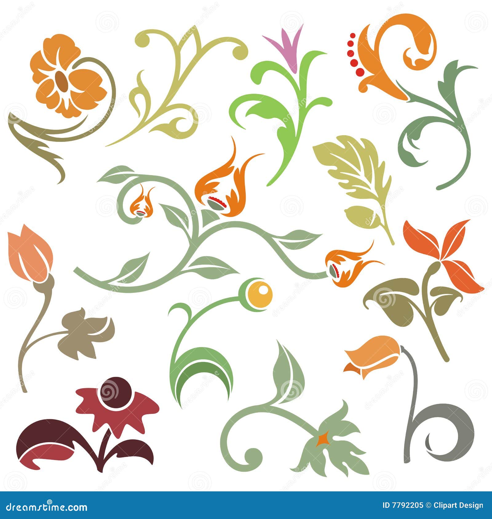 Floral design elements stock illustration. Illustration of abstract ...