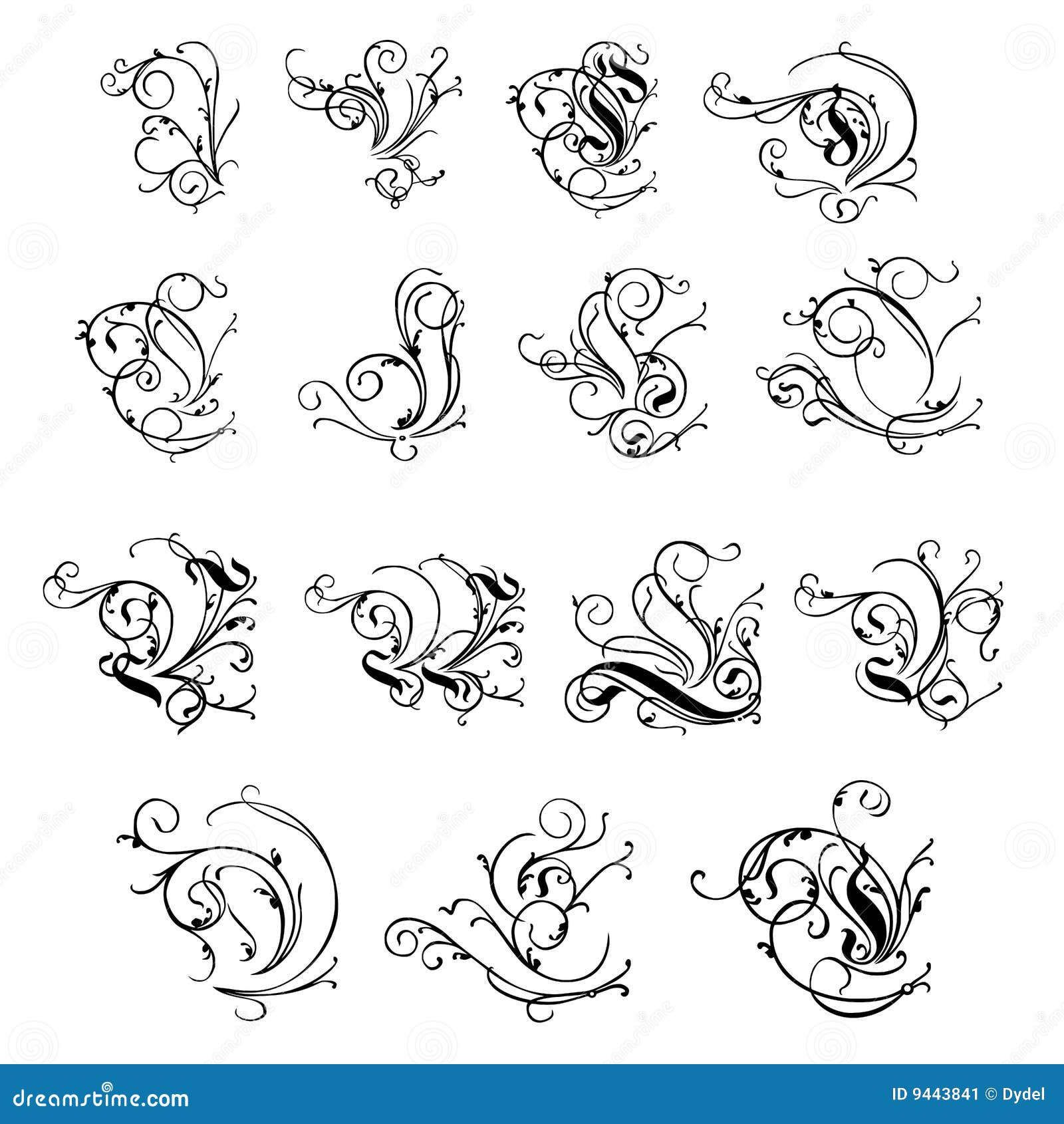 Floral design elements stock illustration. Illustration of artistic ...