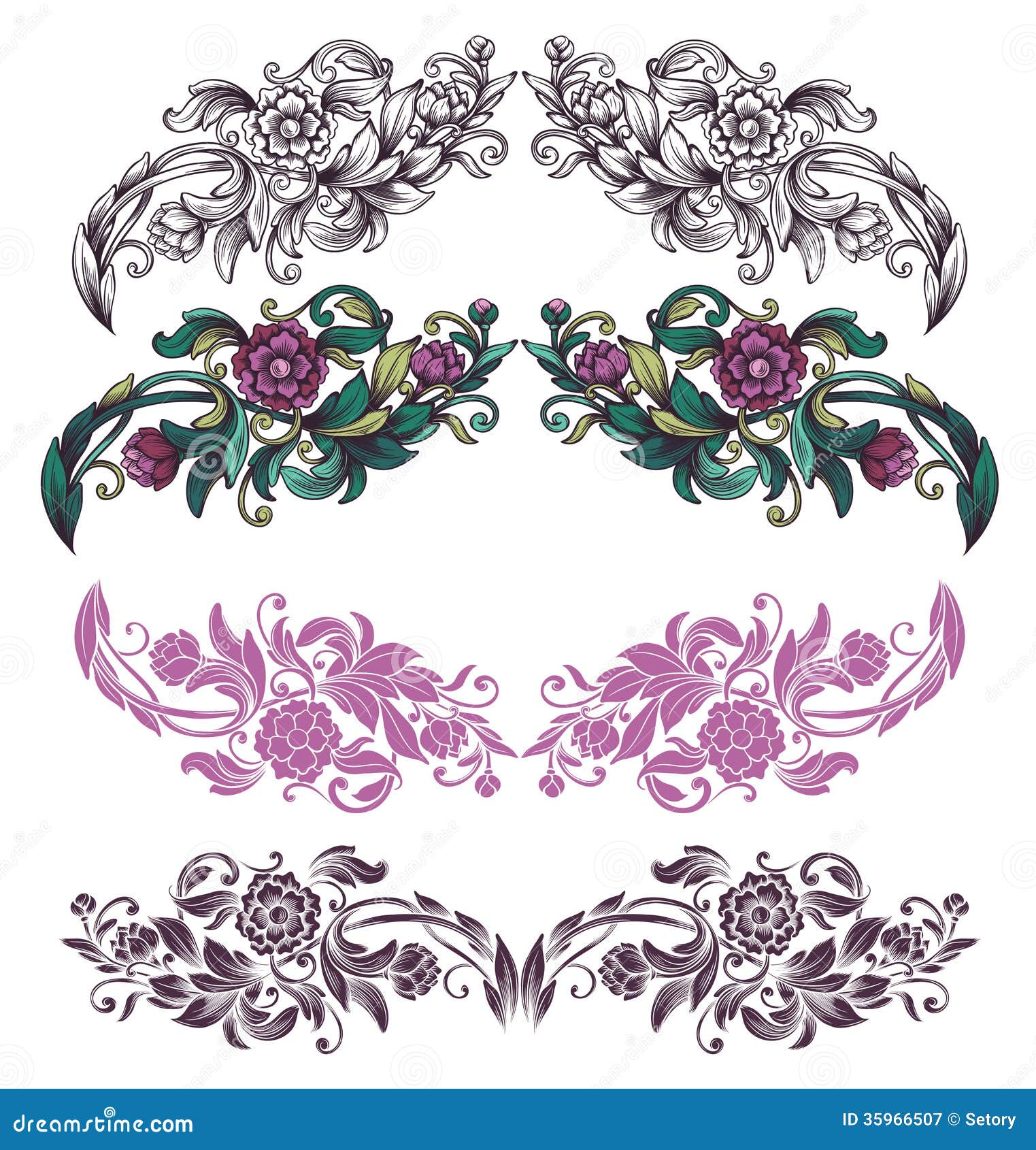 Floral design elements stock vector. Illustration of book - 35966507