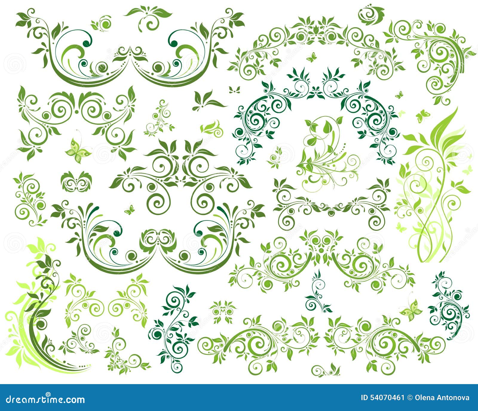 Floral design elements stock vector. Illustration of artwork - 54070461