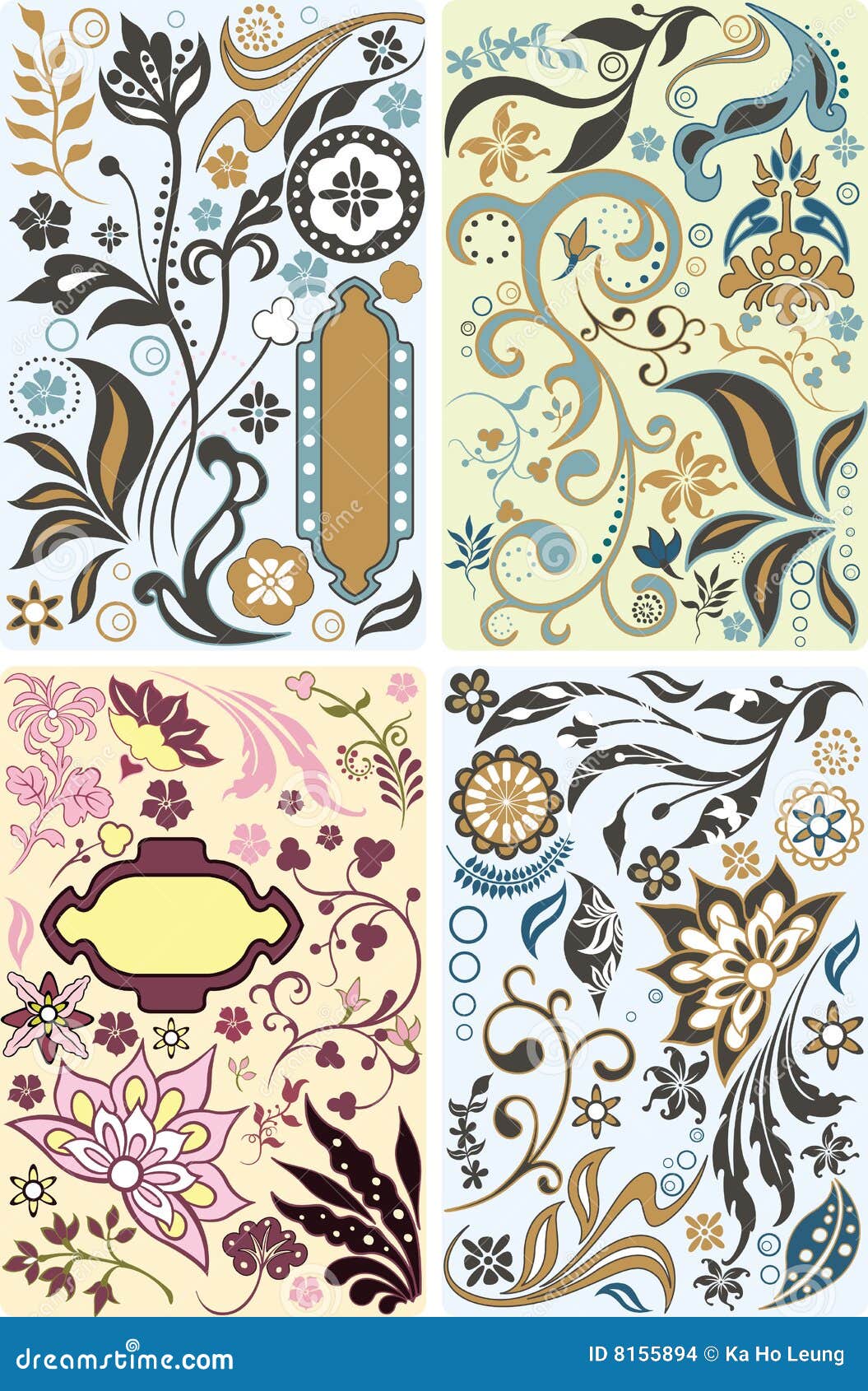 Floral design elements set stock vector. Illustration of natural - 8155894