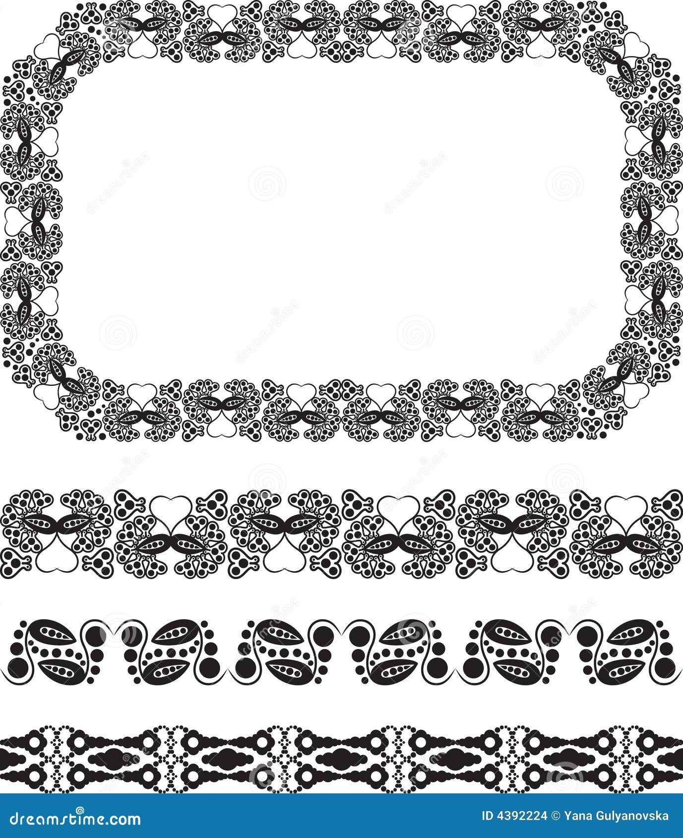 Floral Design Frame and Border Stock Vector - Illustration of ornament ...