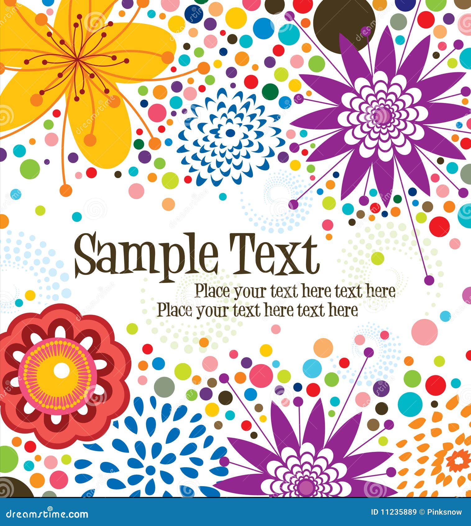 Floral Design Greeting Card Stock Illustration - Illustration of ...