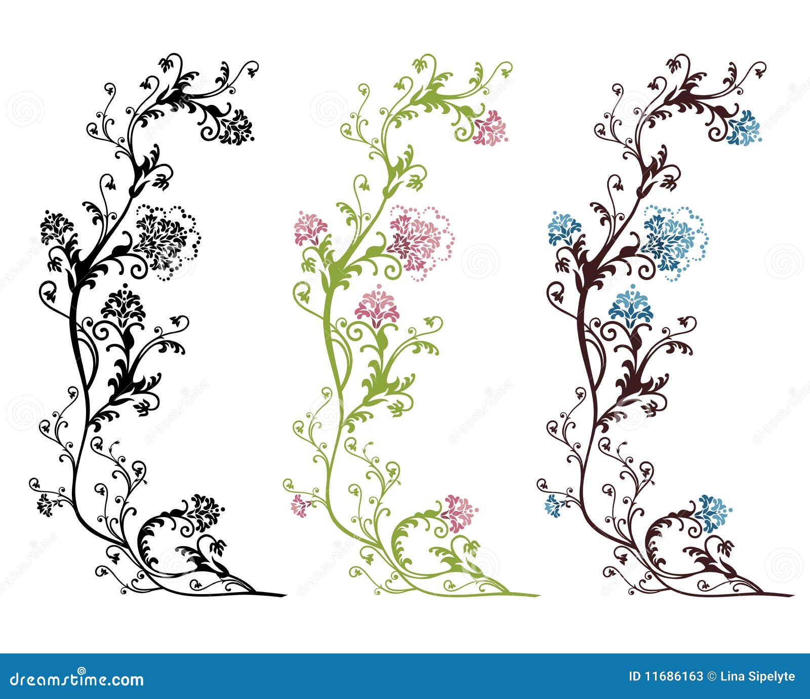 Floral design isolated stock vector. Illustration of design - 11686163