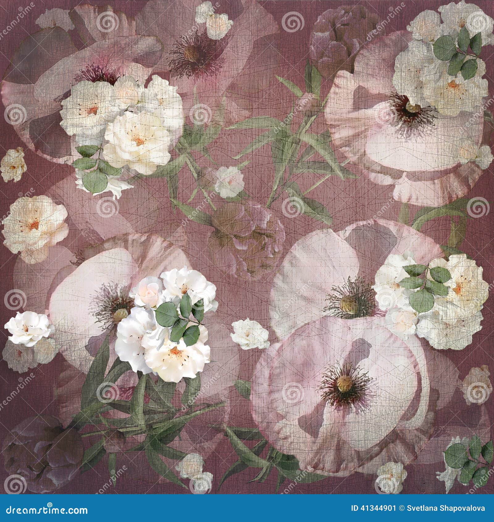 Floral Design , Poppy Bouquet Stock Illustration - Illustration of ...