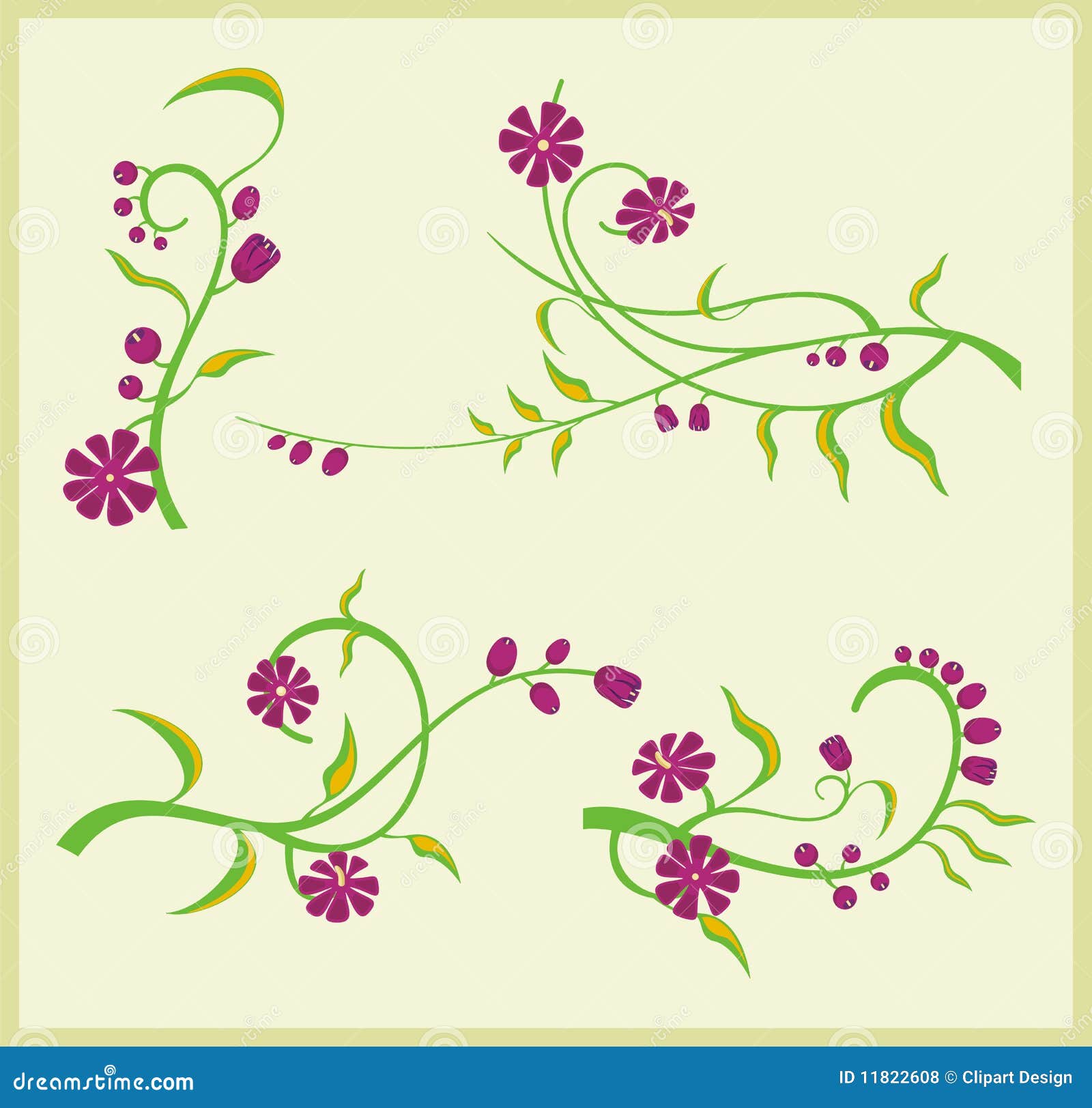 Floral design set stock illustration. Illustration of blossom - 11822608
