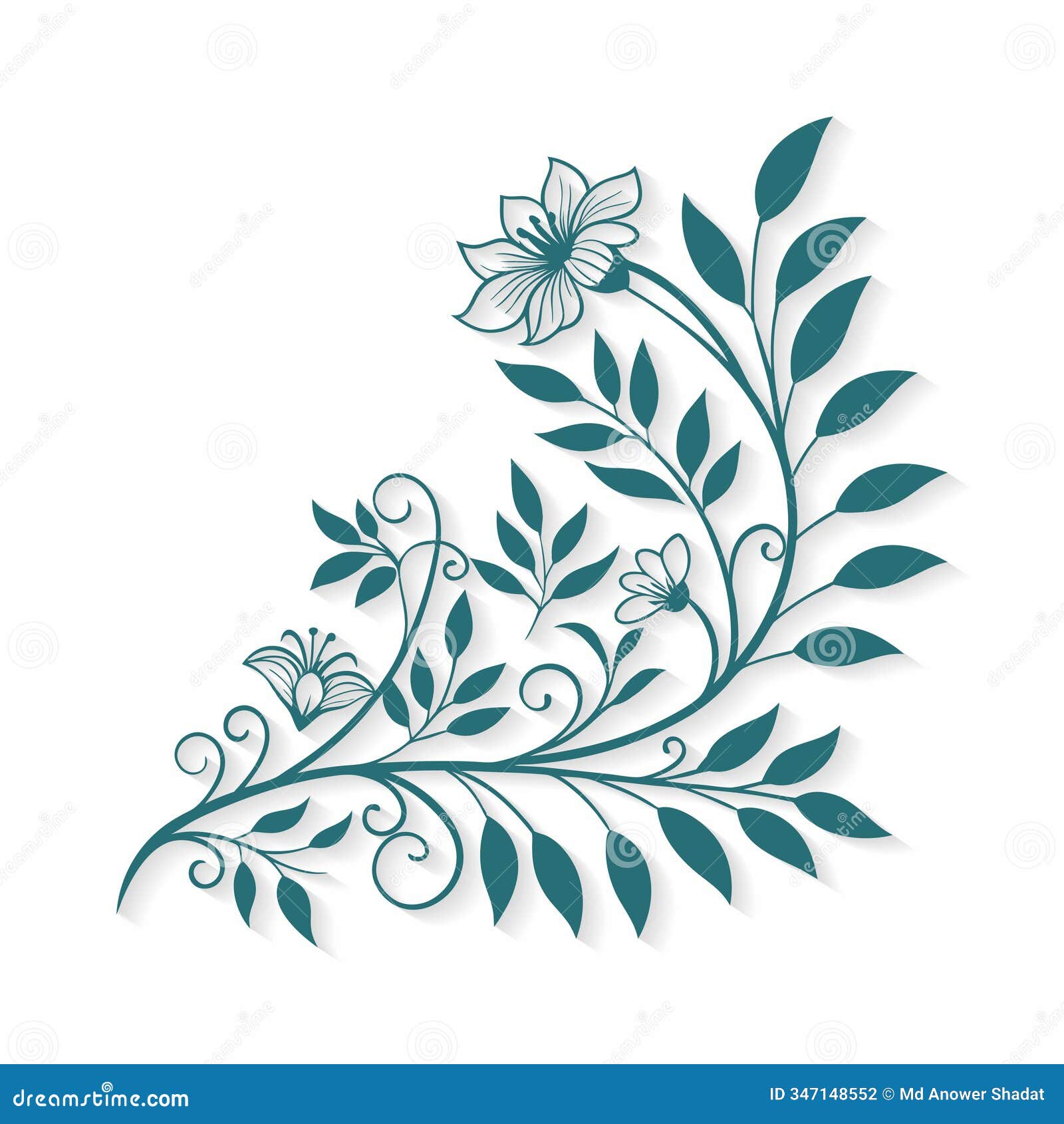 Floral Colored Design Silhouette Stock Vector - Illustration of card ...