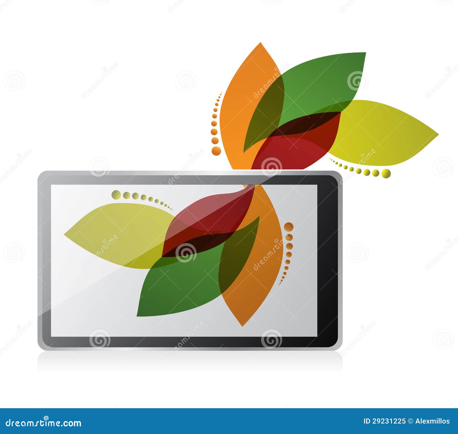 Floral Design Tablet Design Stock Illustration - Illustration of ...