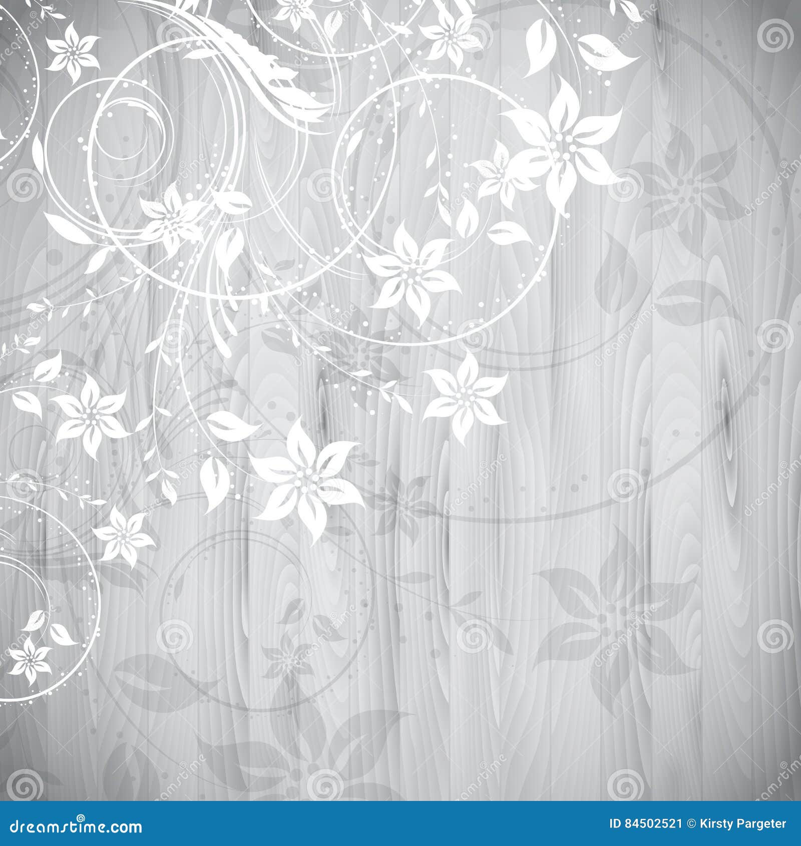 Floral Design on Wood Background Stock Vector - Illustration of wooden ...