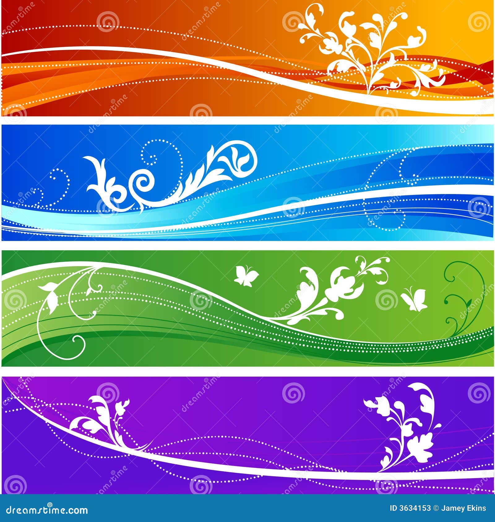 Floral desing banners stock vector. Illustration of header - 3634153
