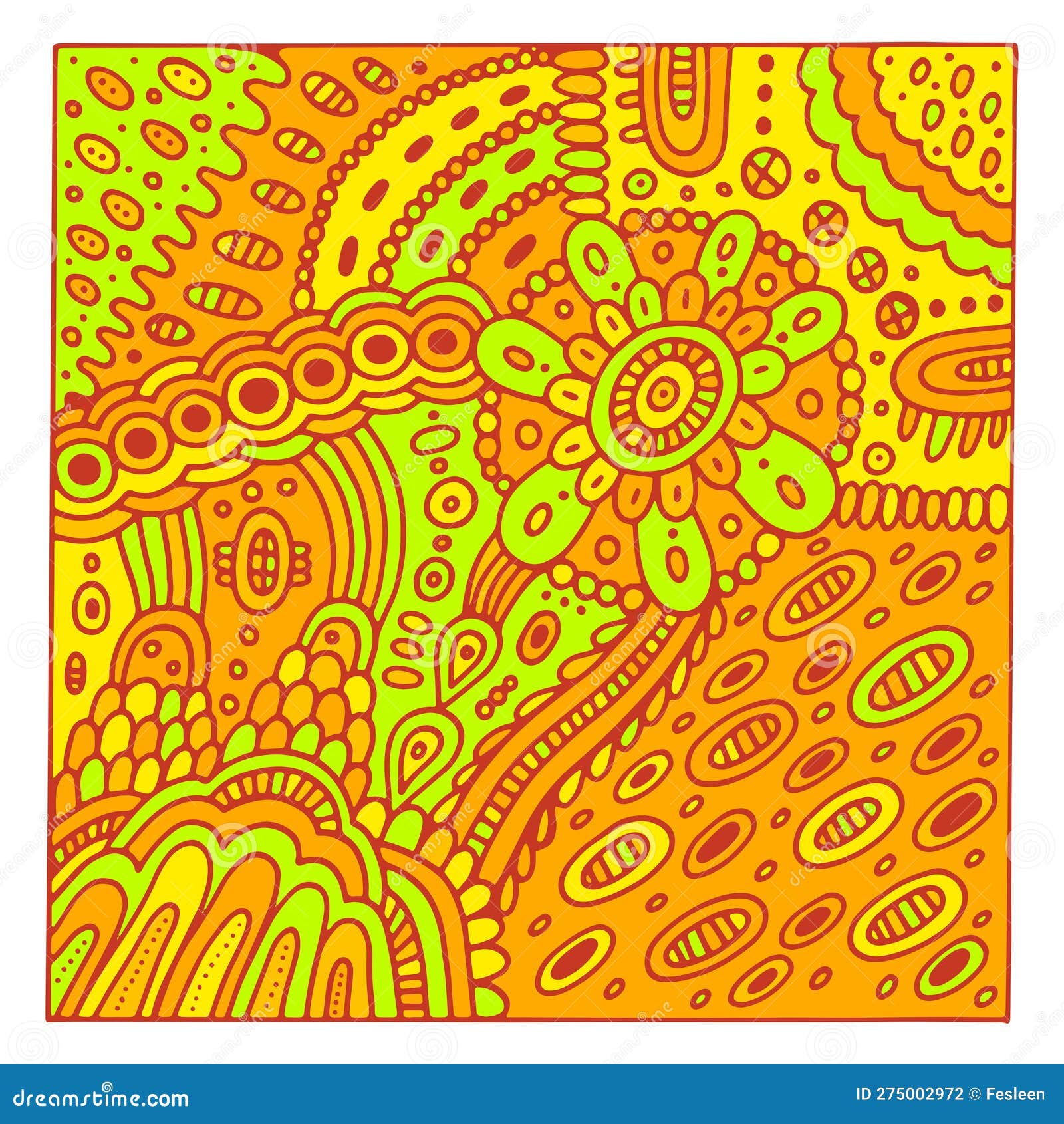 Floral Detailed Doodle Ornament With Patterns And Flowers Zendoodle