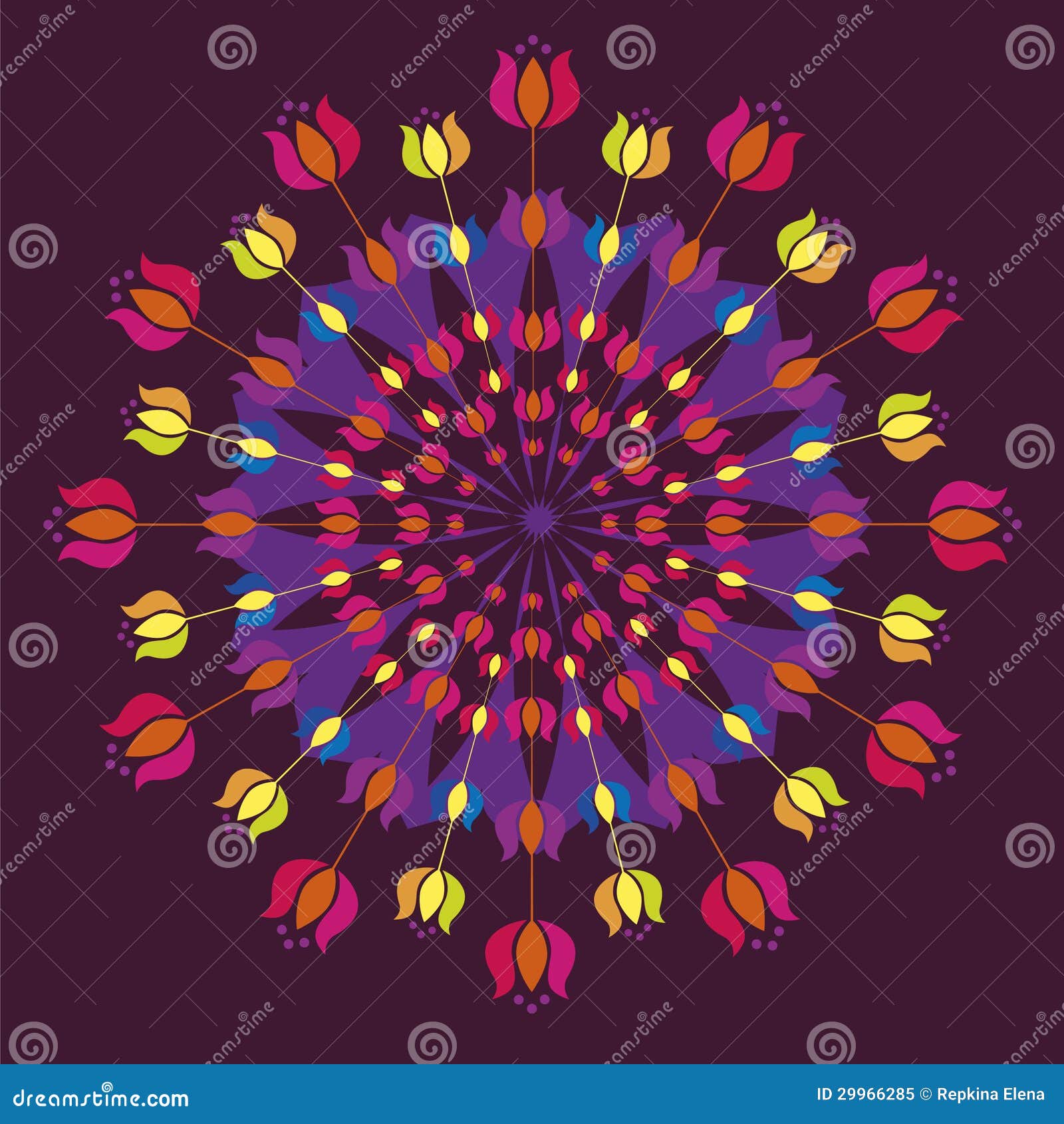 Floral Mandalas from Tulips Stock Vector - Illustration of florals ...