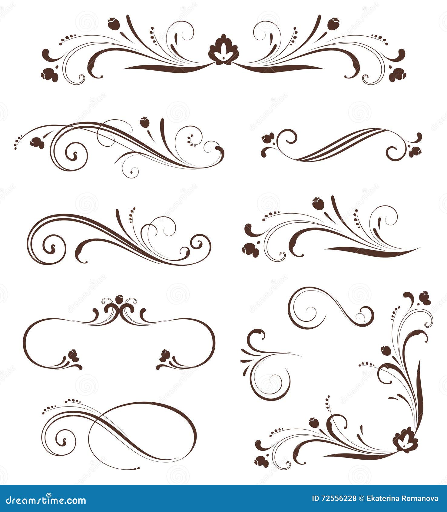 Floral Determinado De La Voluta Ilustración del Vector - Ilustración de ...