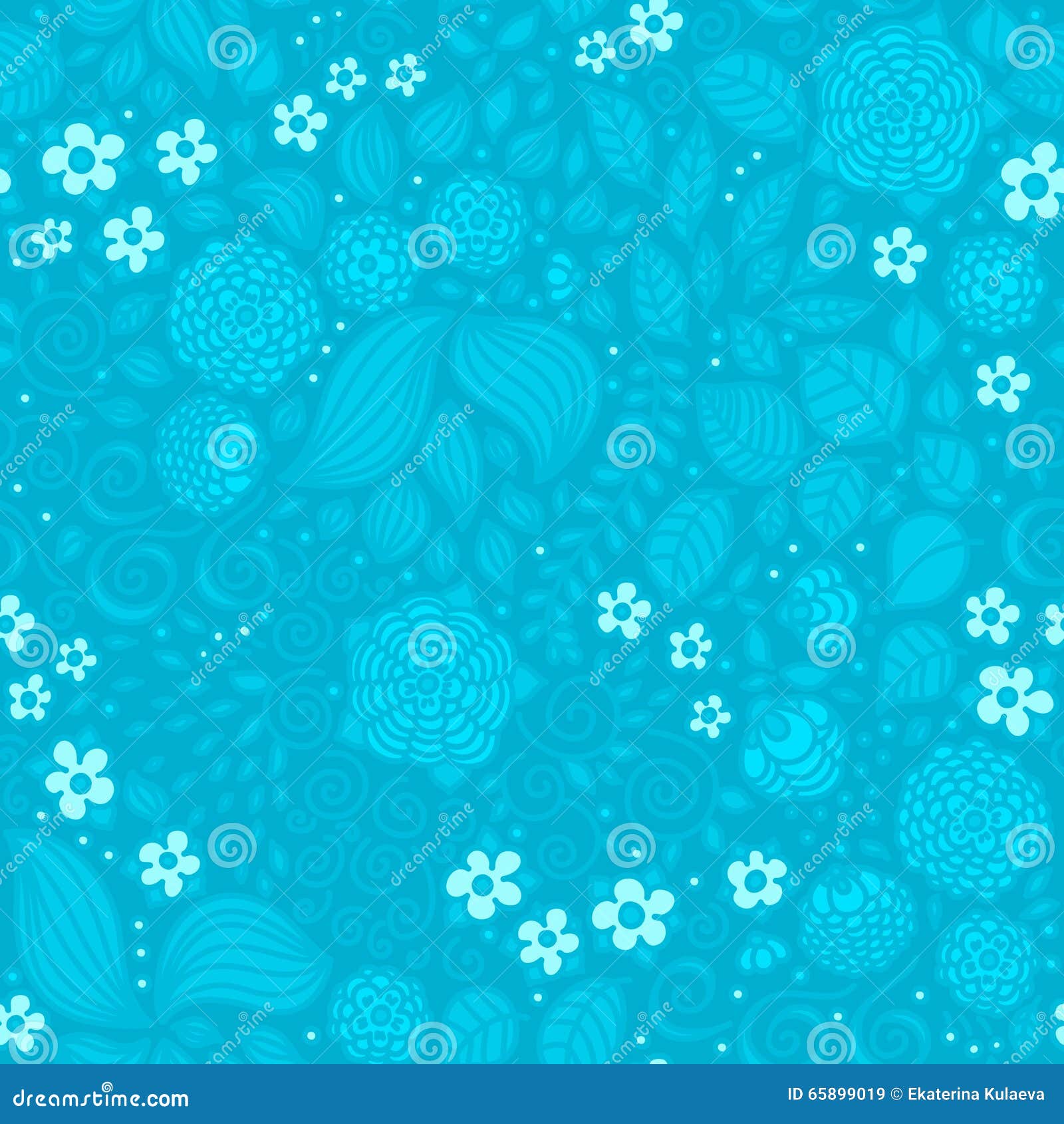 Floral Doodle Wallpaper Seamless Pattern. Stock Vector - Illustration ...