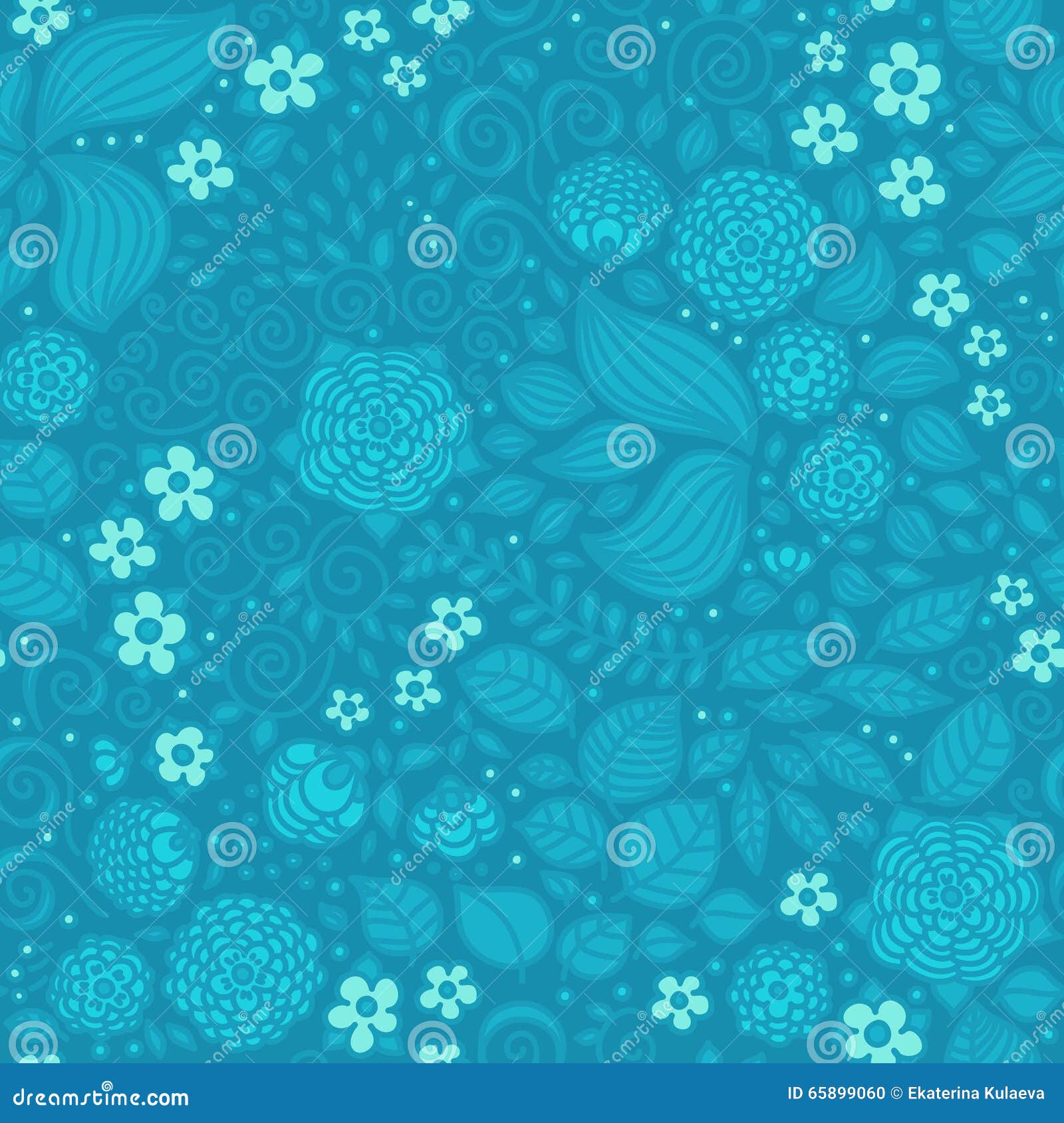 Floral Doodle Wallpaper Seamless Pattern. Stock Vector - Illustration ...
