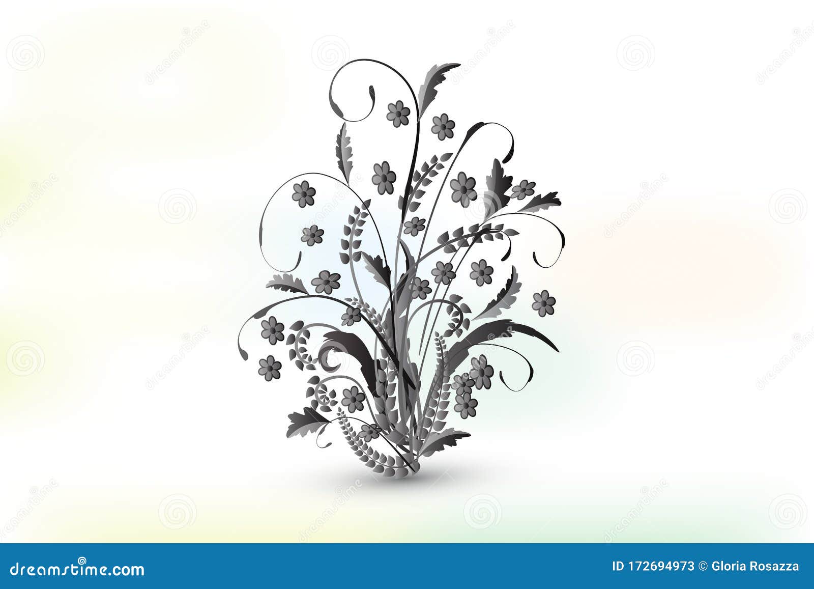 Floral Drawing Decorative Background Vector Web Image Stock Vector ...