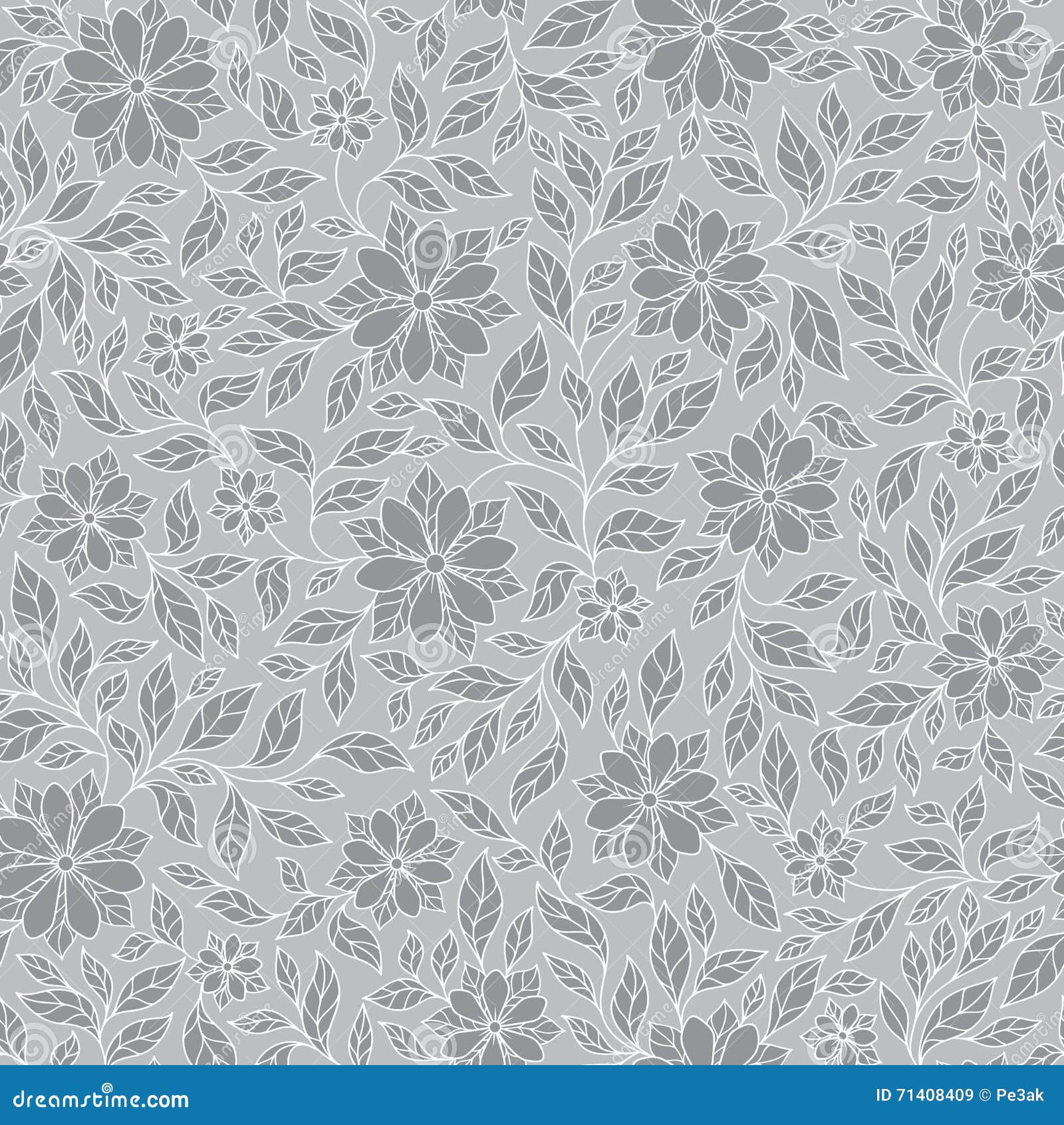 Floral Drawn Sketch Background. Stock Vector - Illustration of flower ...