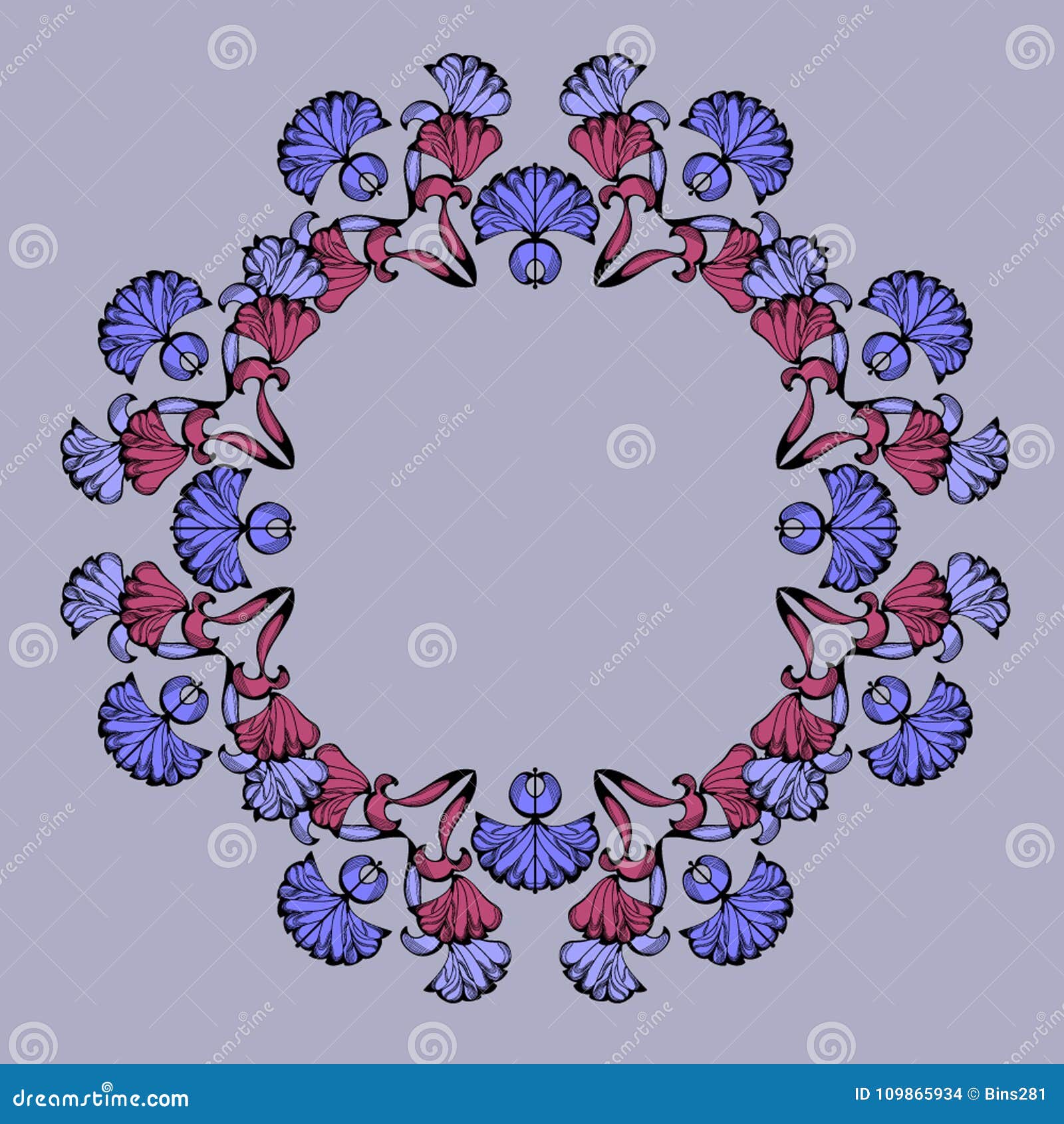 Floral east pattern stock vector. Illustration of invitation - 109865934