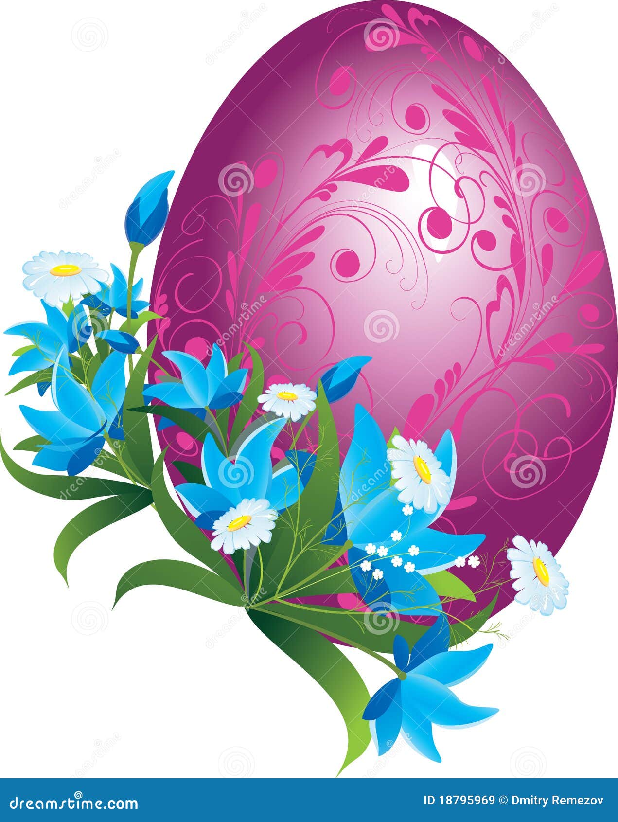 Floral easter egg stock vector. Illustration of easter - 18795969