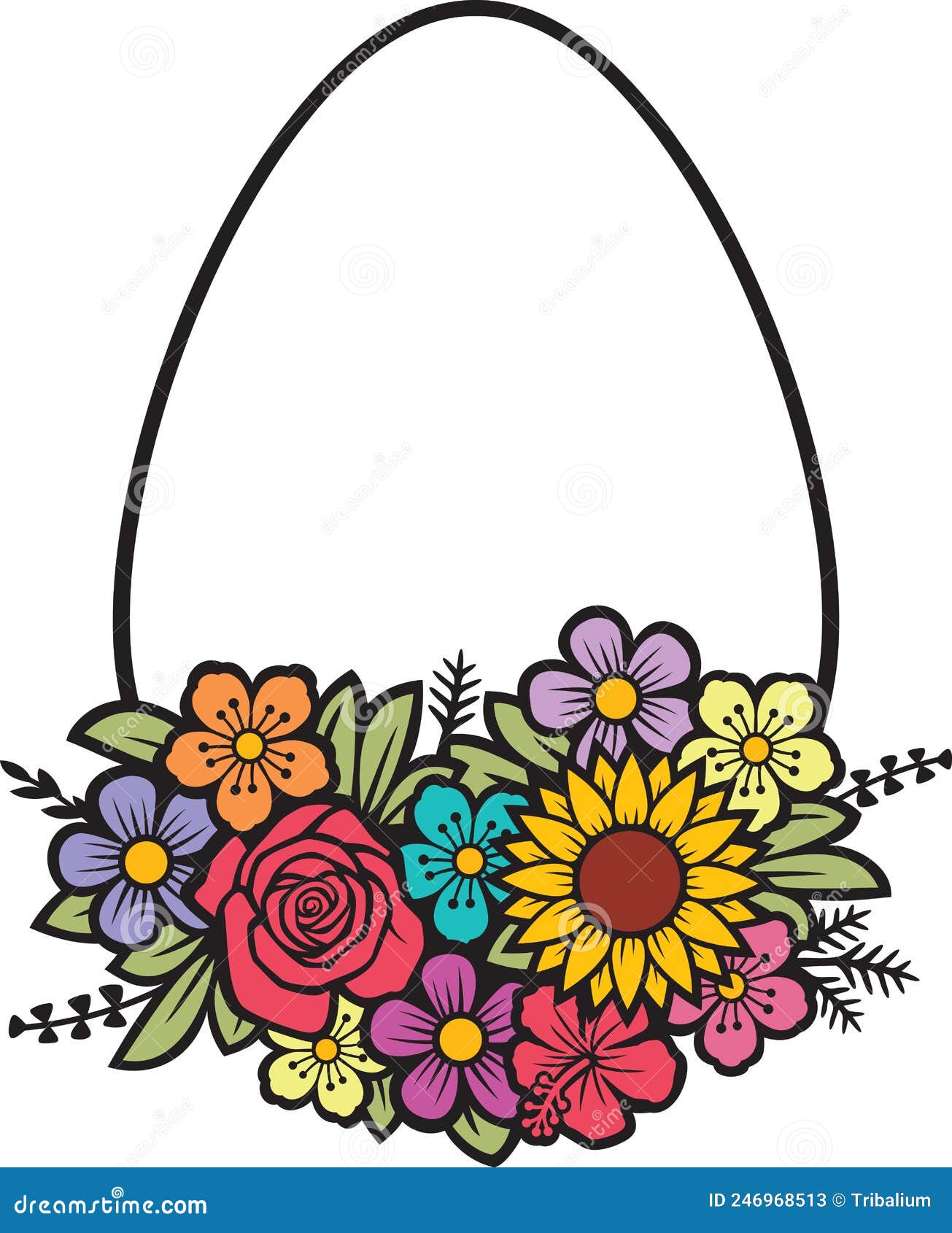 Floral egg color vector stock illustration. Illustration of leaf ...