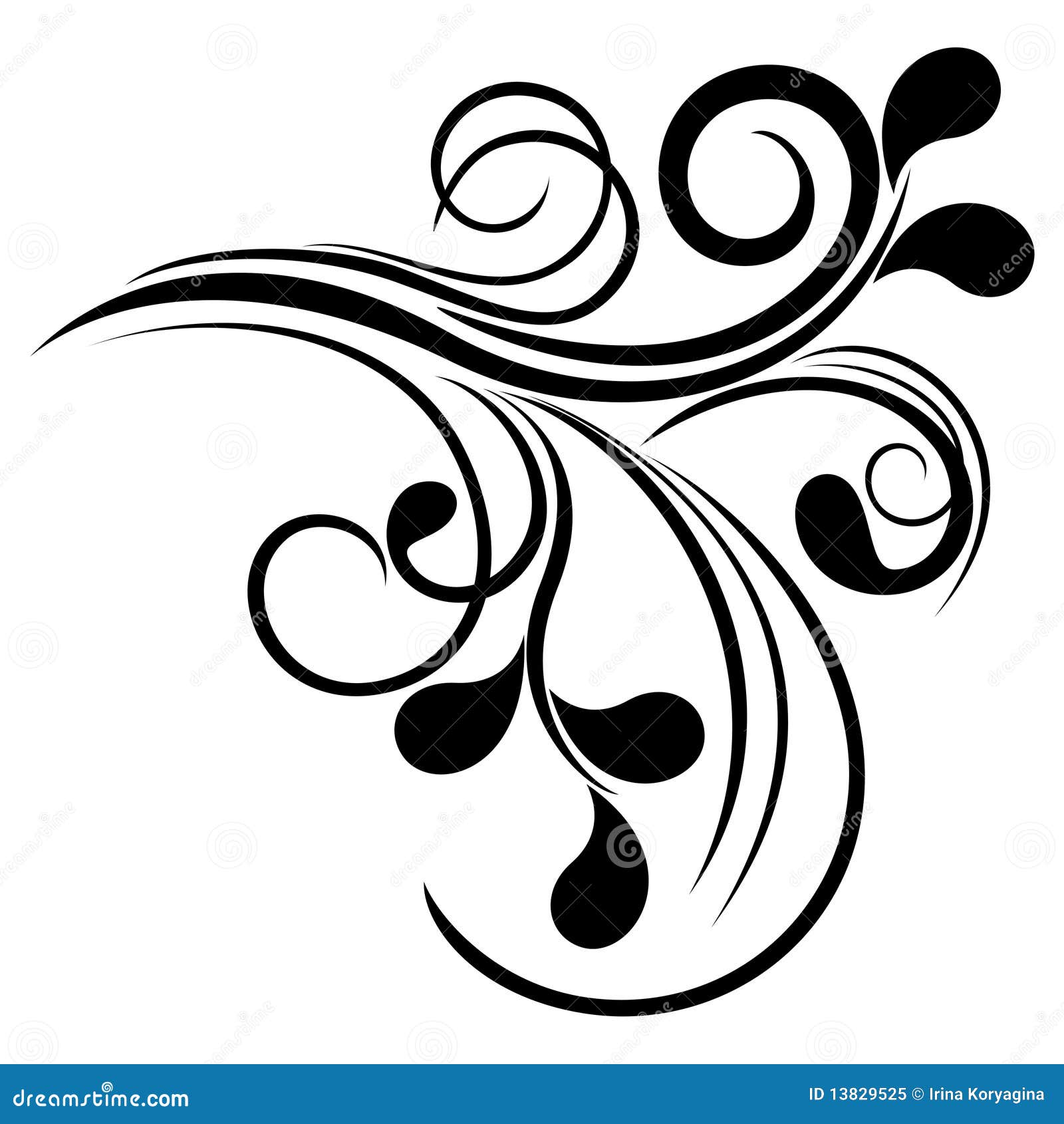 Involute Leaf Shape Vintage Illustration | CartoonDealer.com #163284176