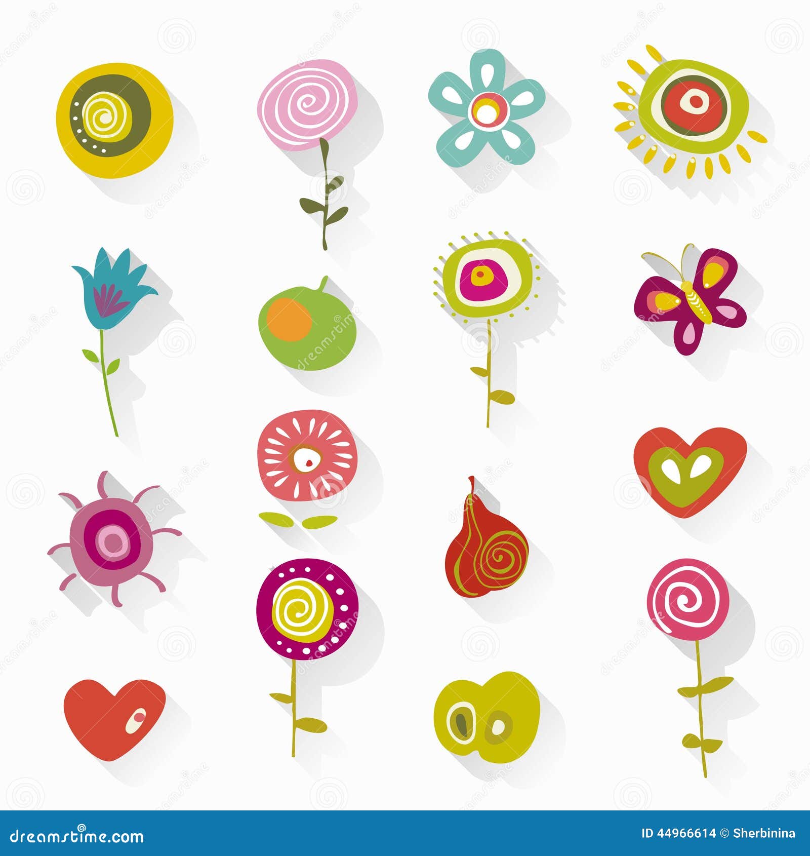 Floral element set stock vector. Illustration of heart - 44966614