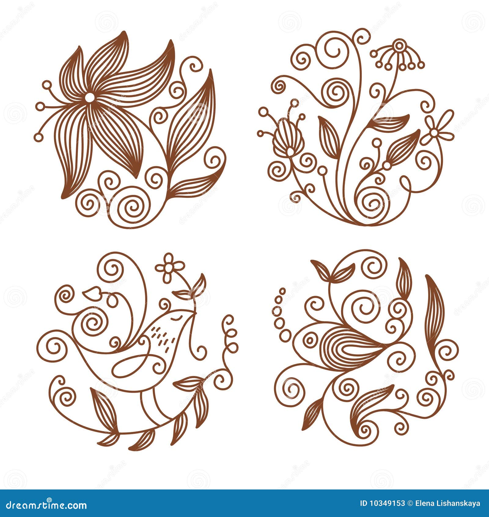 Floral elements stock vector. Illustration of decorative - 10349153