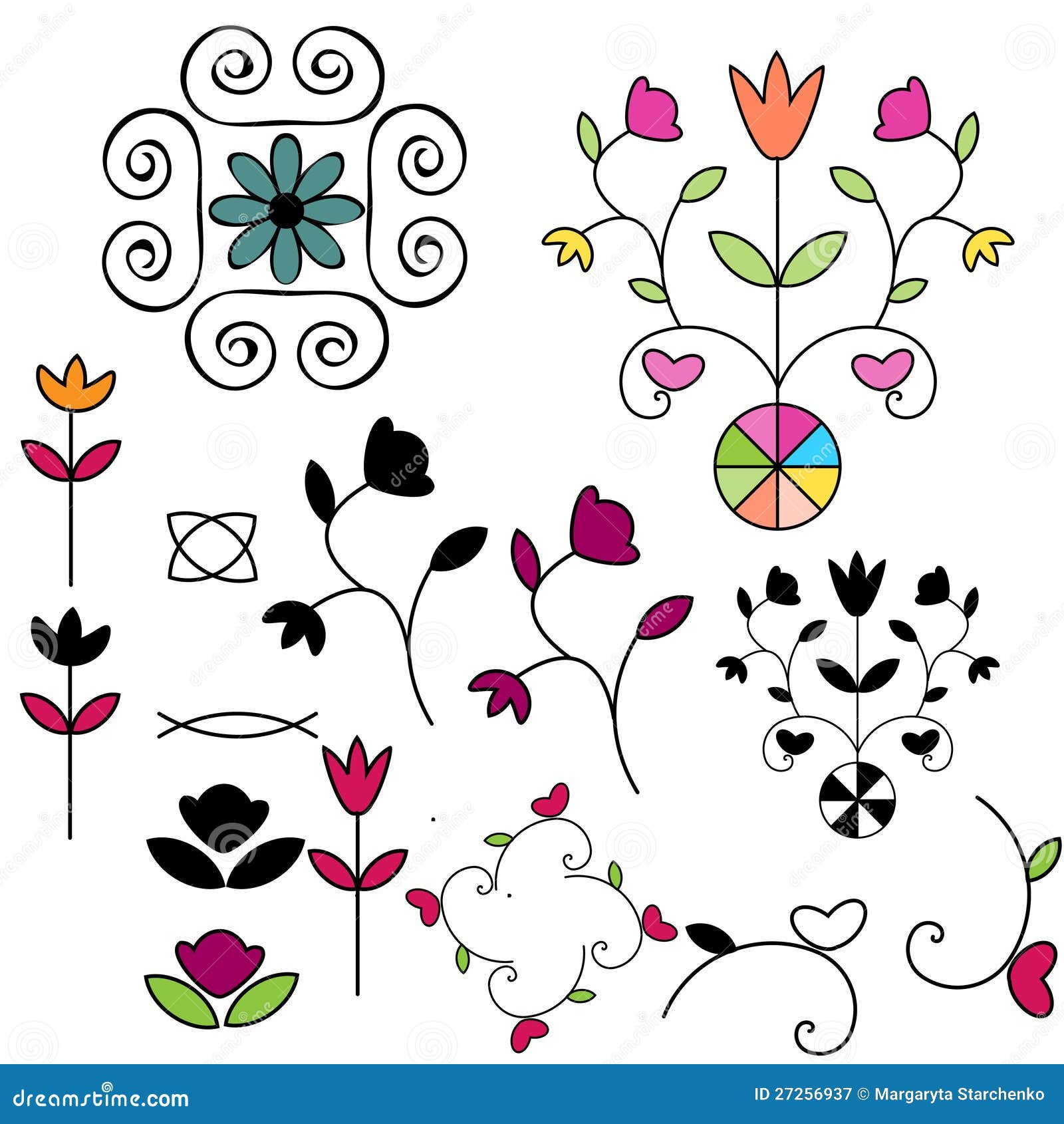 Floral elements stock vector. Illustration of flowering - 27256937