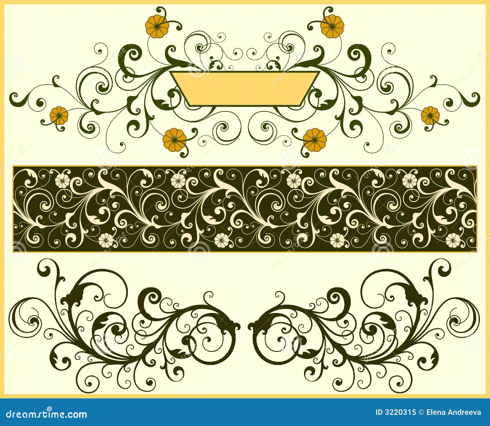 Floral elements stock vector. Illustration of border, floral - 3220315