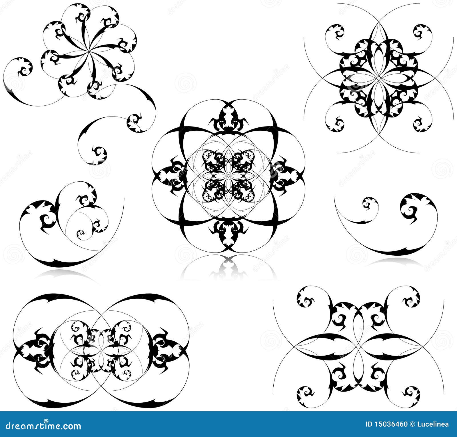Floral elements set stock vector. Illustration of decoration - 15036460