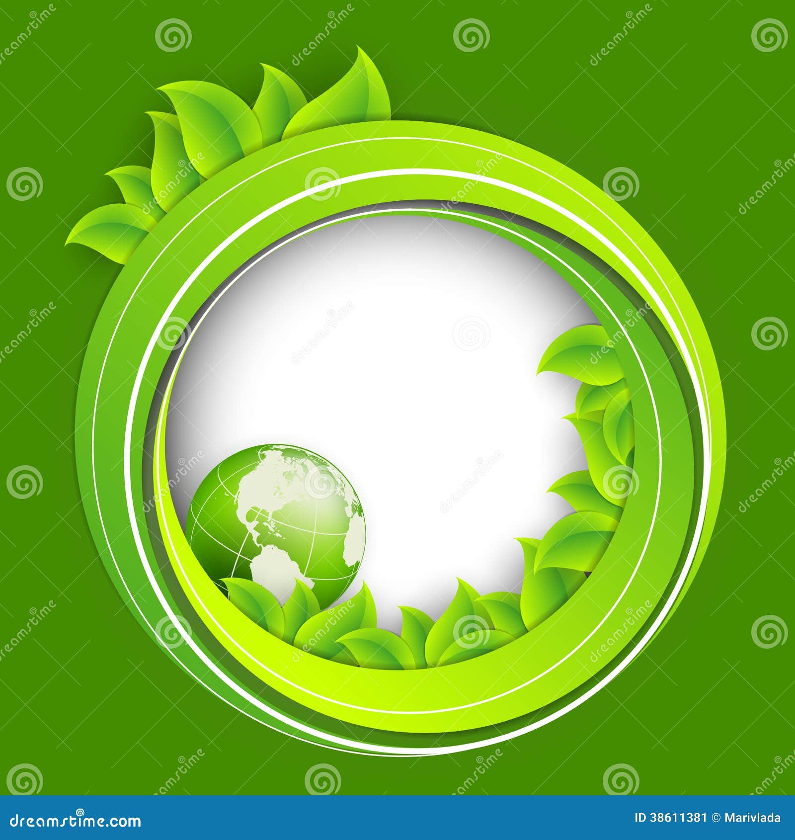 Floral Environmental Vector Frame Stock Illustration - Illustration of ...