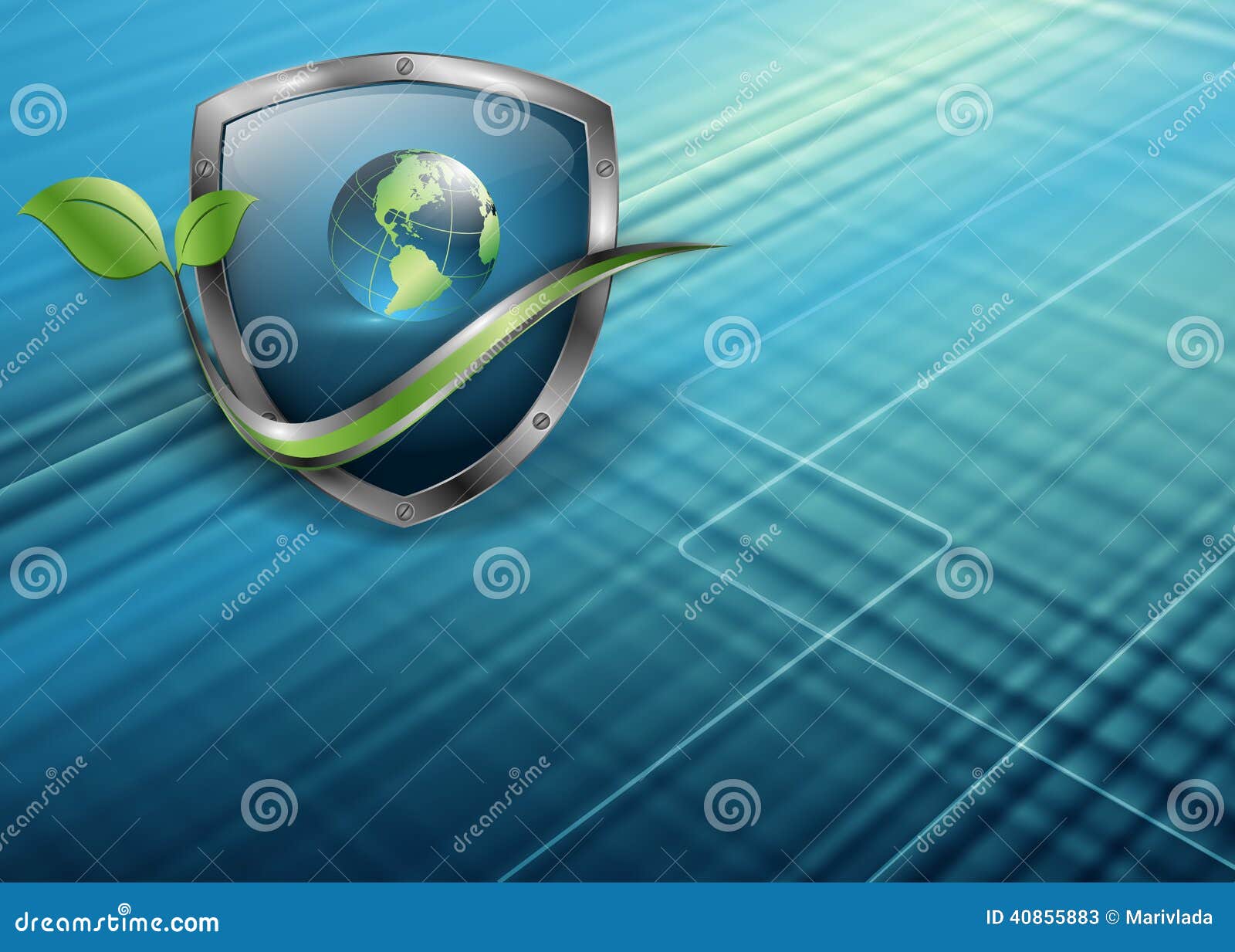 Floral Environmental Vector Frame with Globe Stock Vector ...