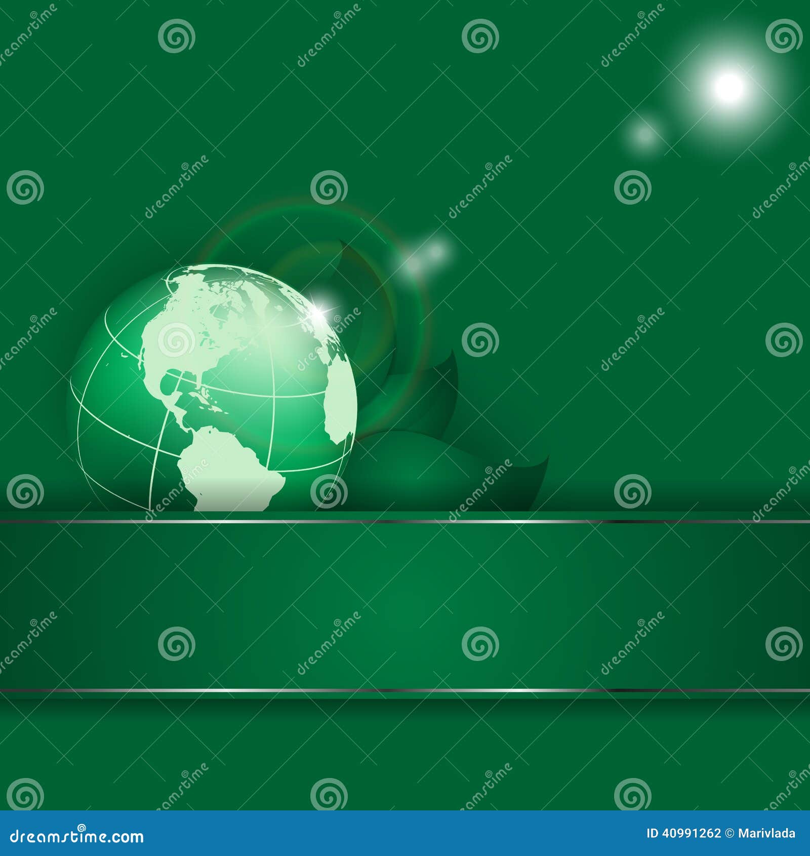 Floral Environmental Vector Frame with Globe Stock Vector ...