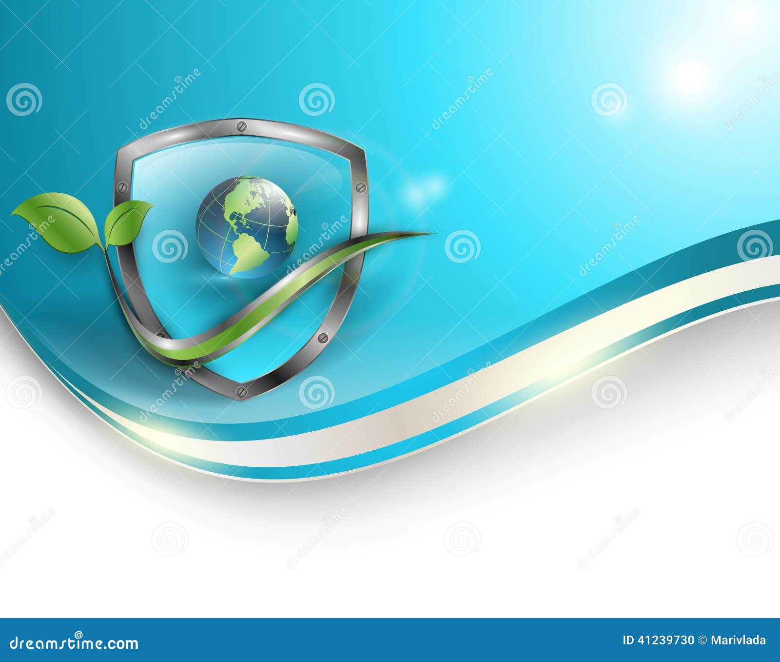 Floral Environmental Vector Frame with Globe Stock Vector ...