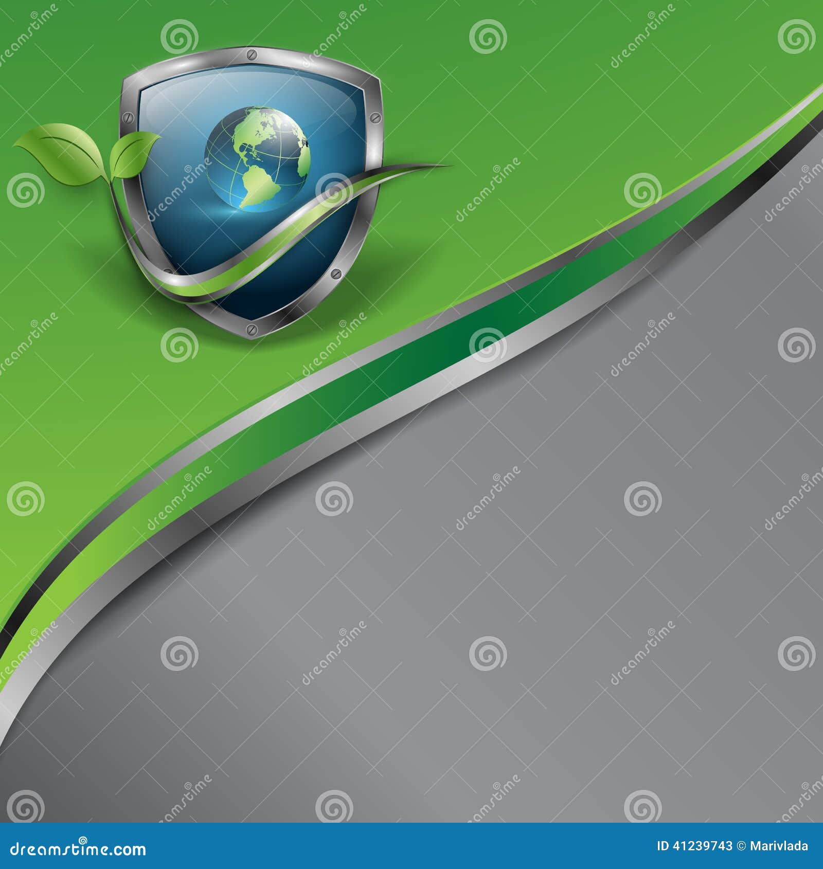 Floral Environmental Vector Frame with Globe Stock Vector ...