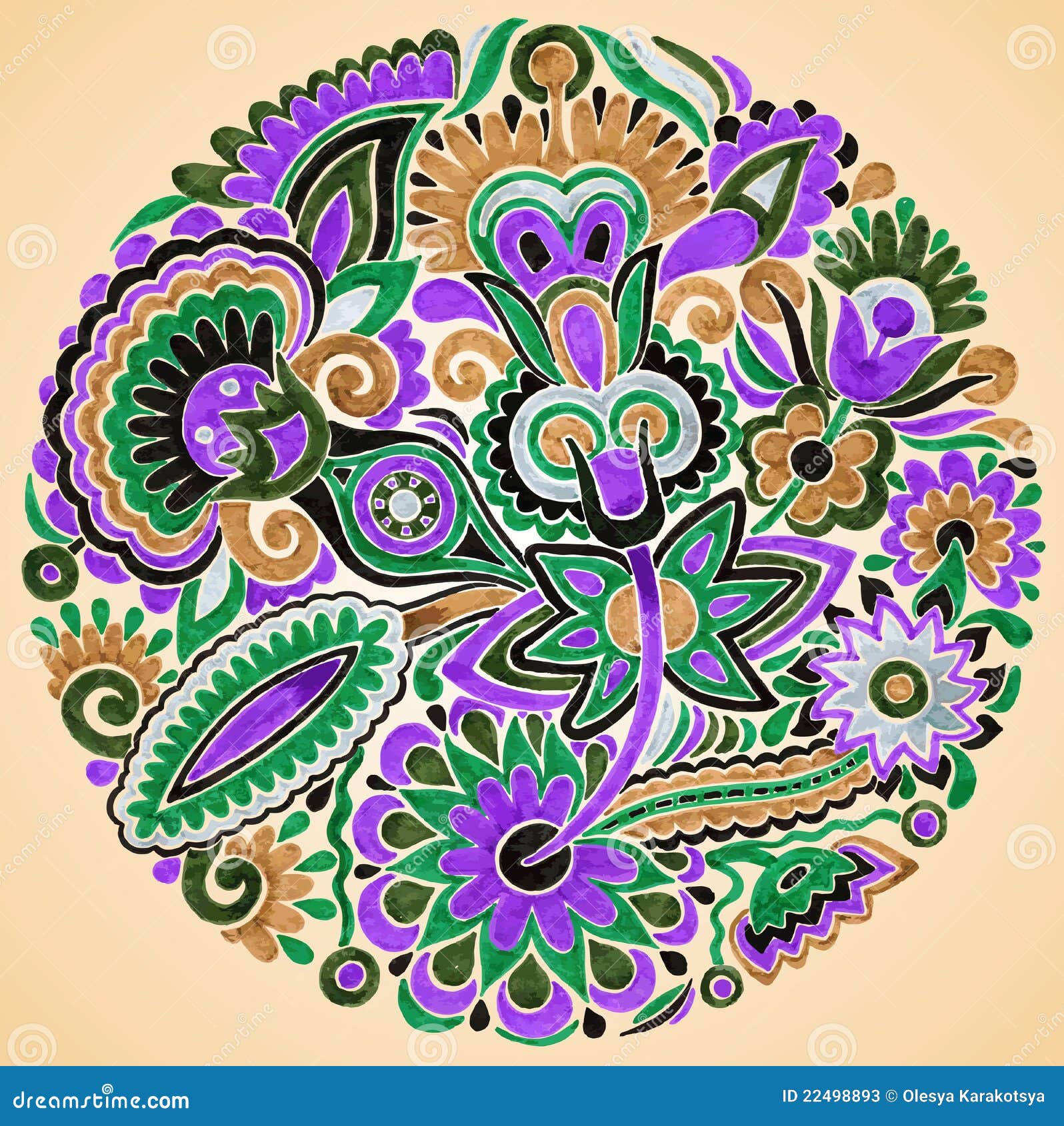 Floral ethnic design stock vector. Illustration of national - 22498893