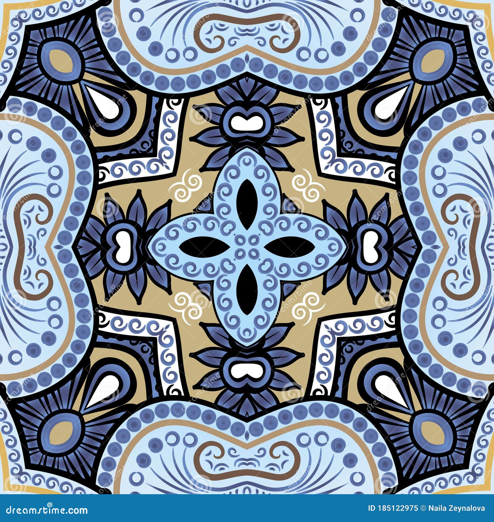 Floral Ethnic Seamless Pattern Colorful Tribal Background Doodle