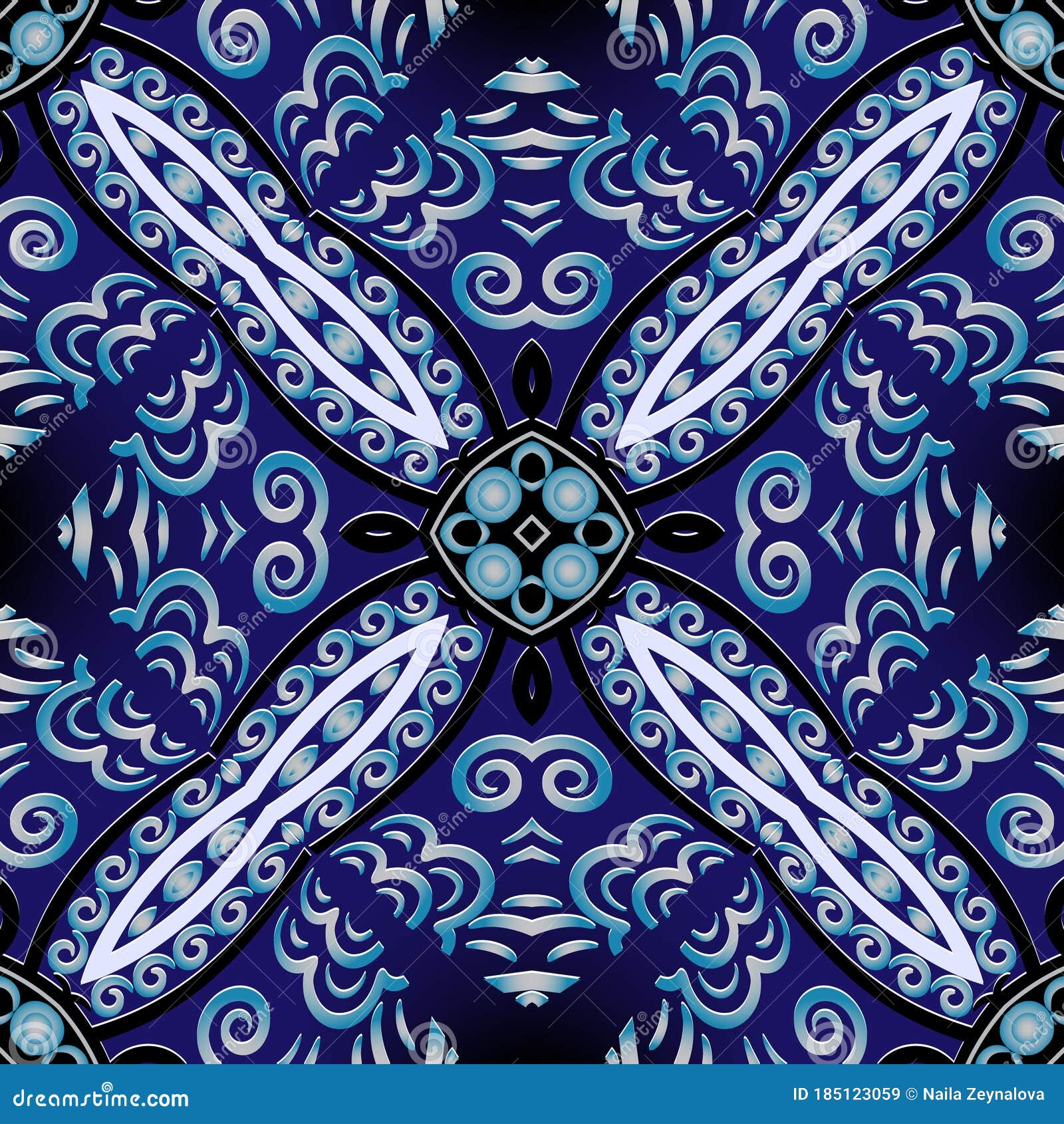 Floral Ethnic Seamless Pattern Colorful Tribal Background Doodle