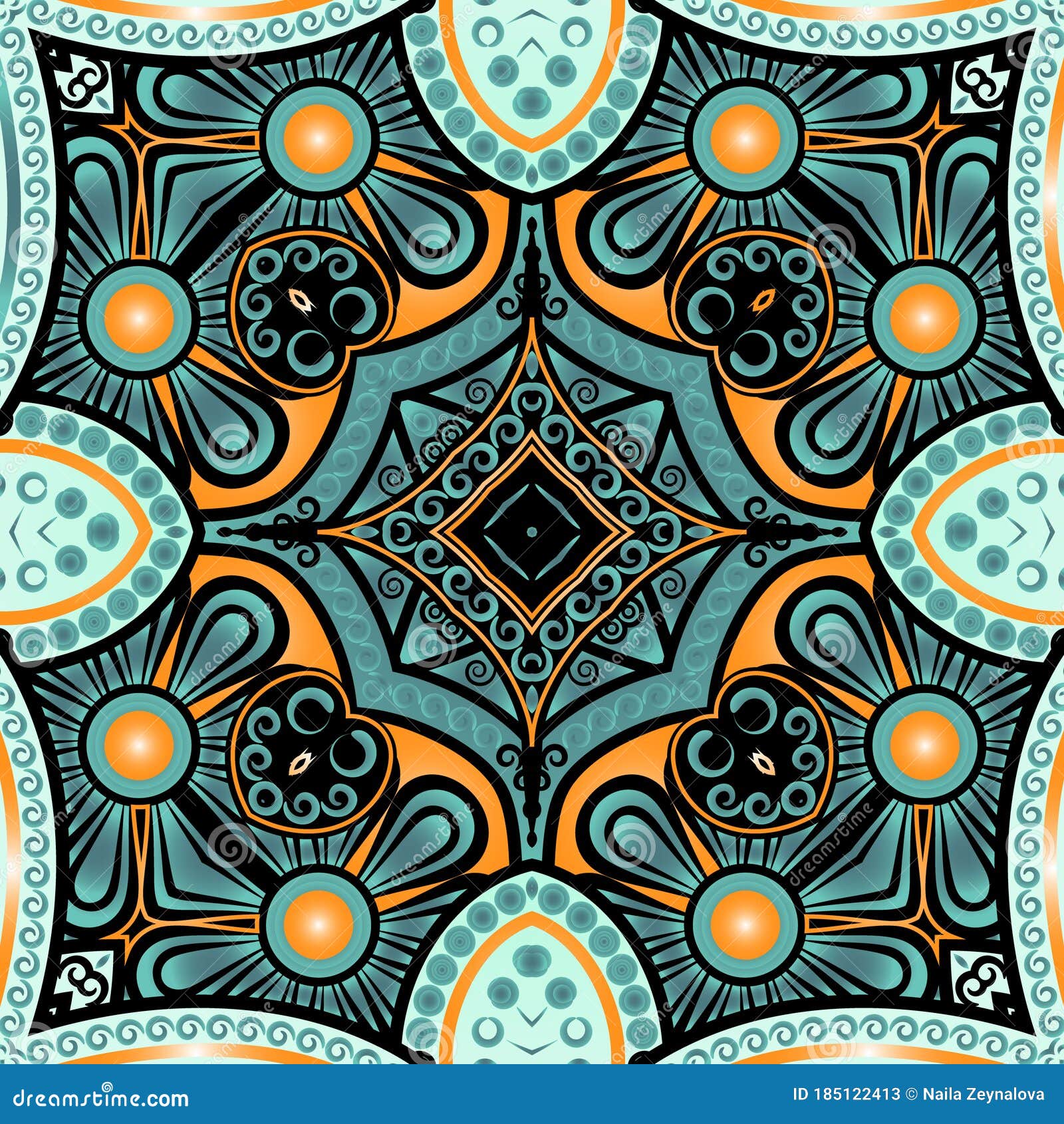 Floral Ethnic Seamless Pattern Colorful Tribal Background Doodle