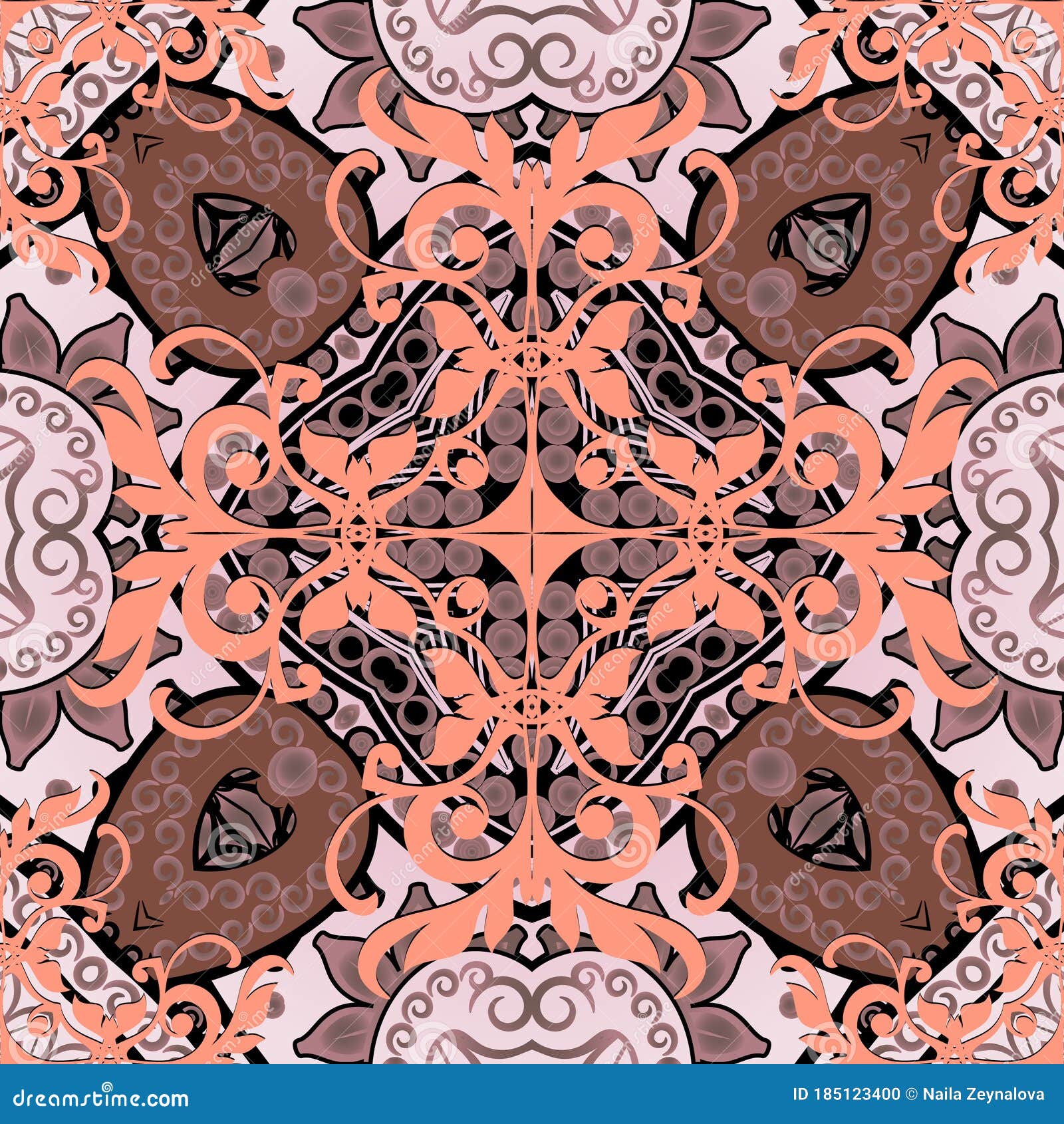 Floral Ethnic Seamless Pattern Colorful Tribal Background Doodle