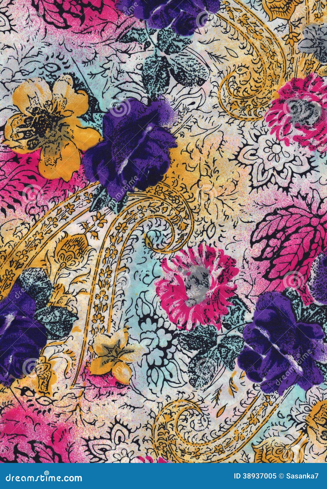 Floral fabric stock image. Image of ethno, colors, cloth - 38937005