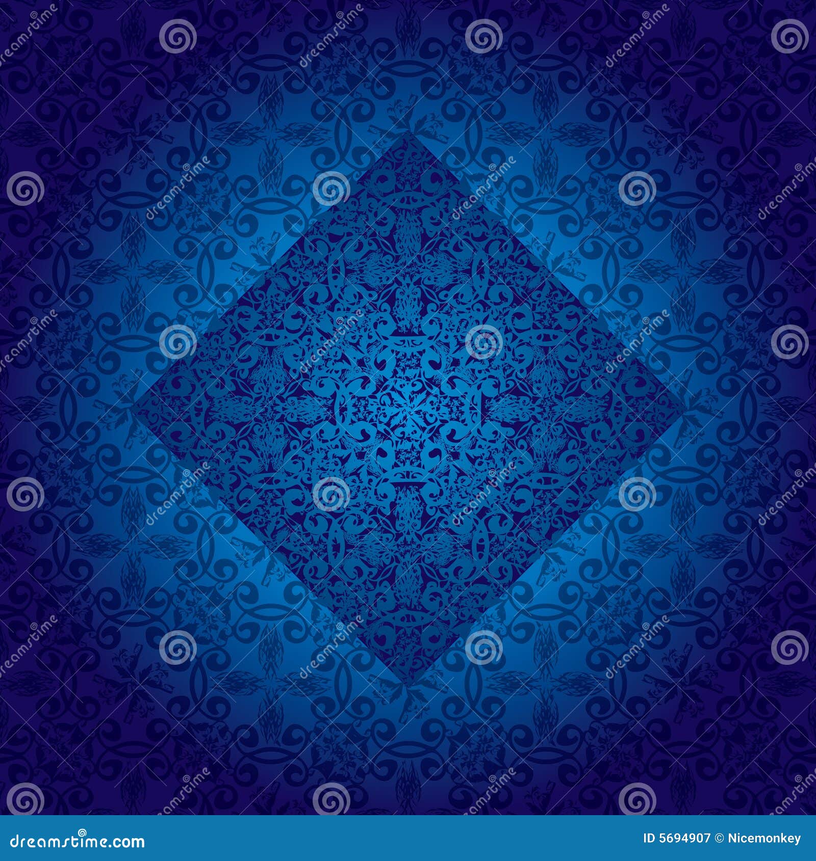 Floral fancy repeat blue stock vector. Illustration of cobalt - 5694907