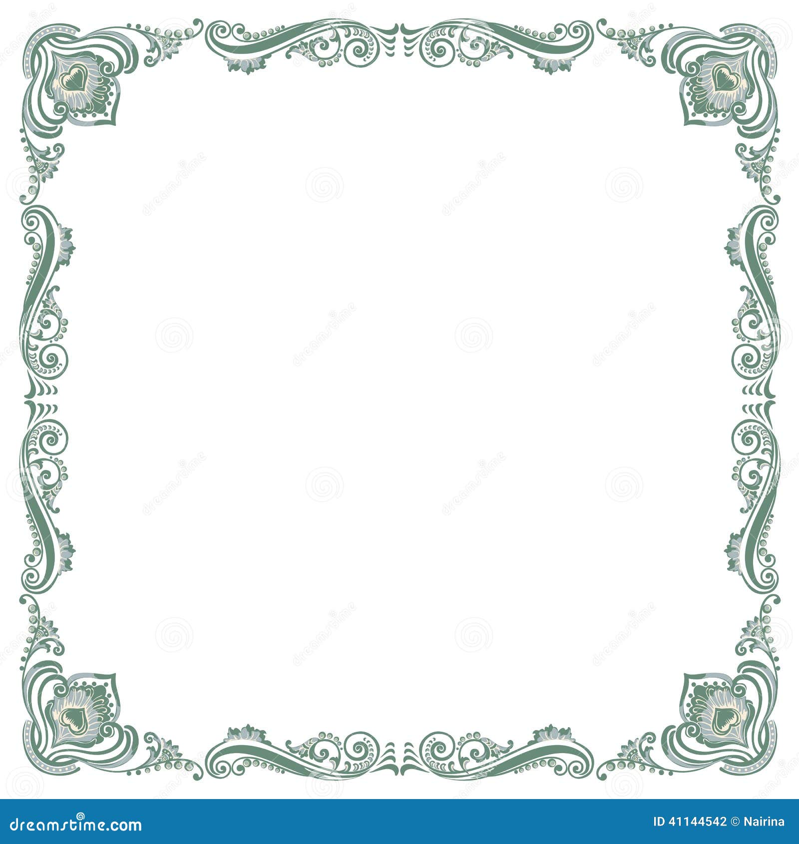 Floral Fancy Vintage Pattern Frame Stock Vector - Illustration of curls ...