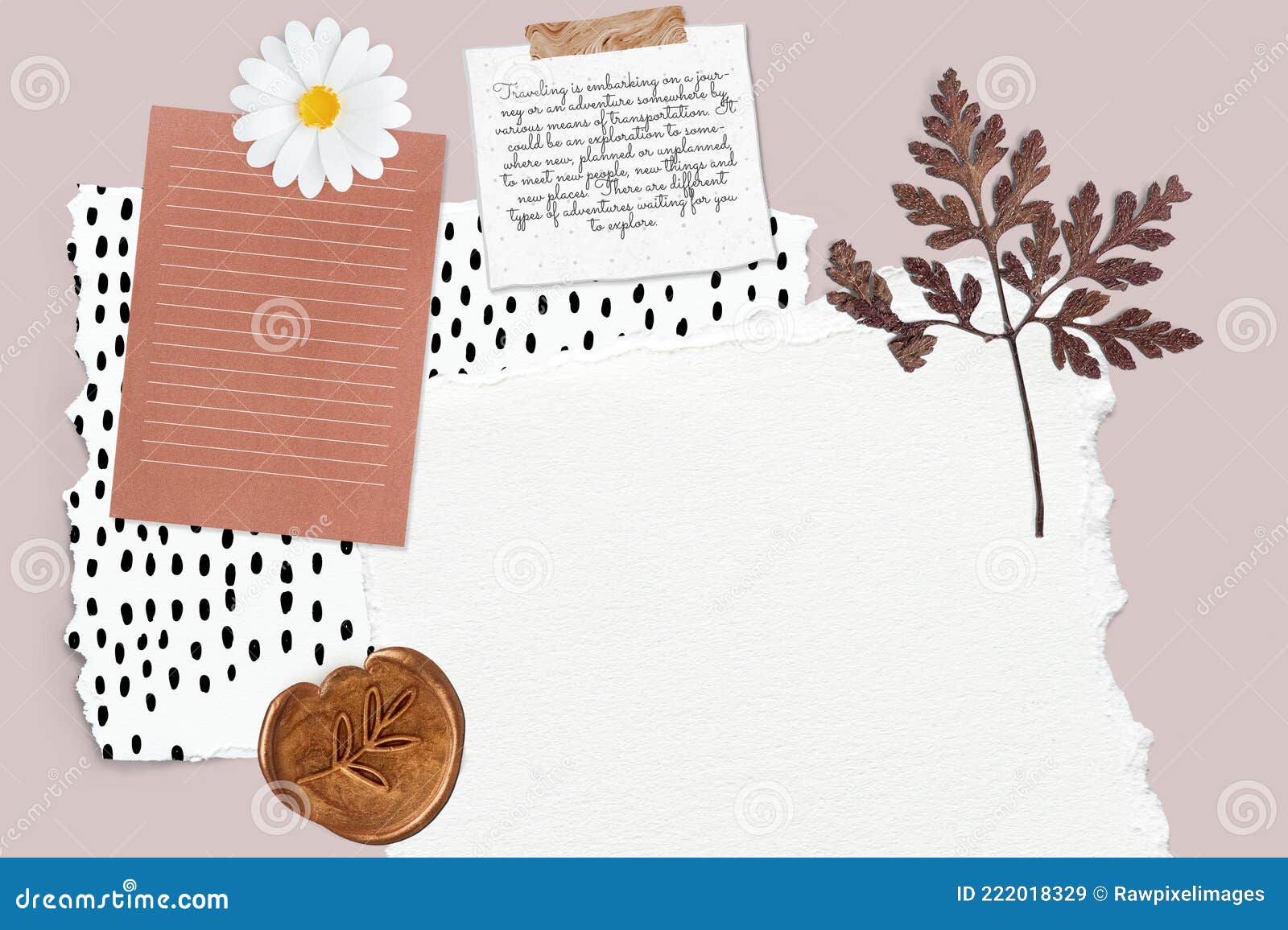 Floral Feminine Scrapbook Collage Design Resource Stock Image - Image ...