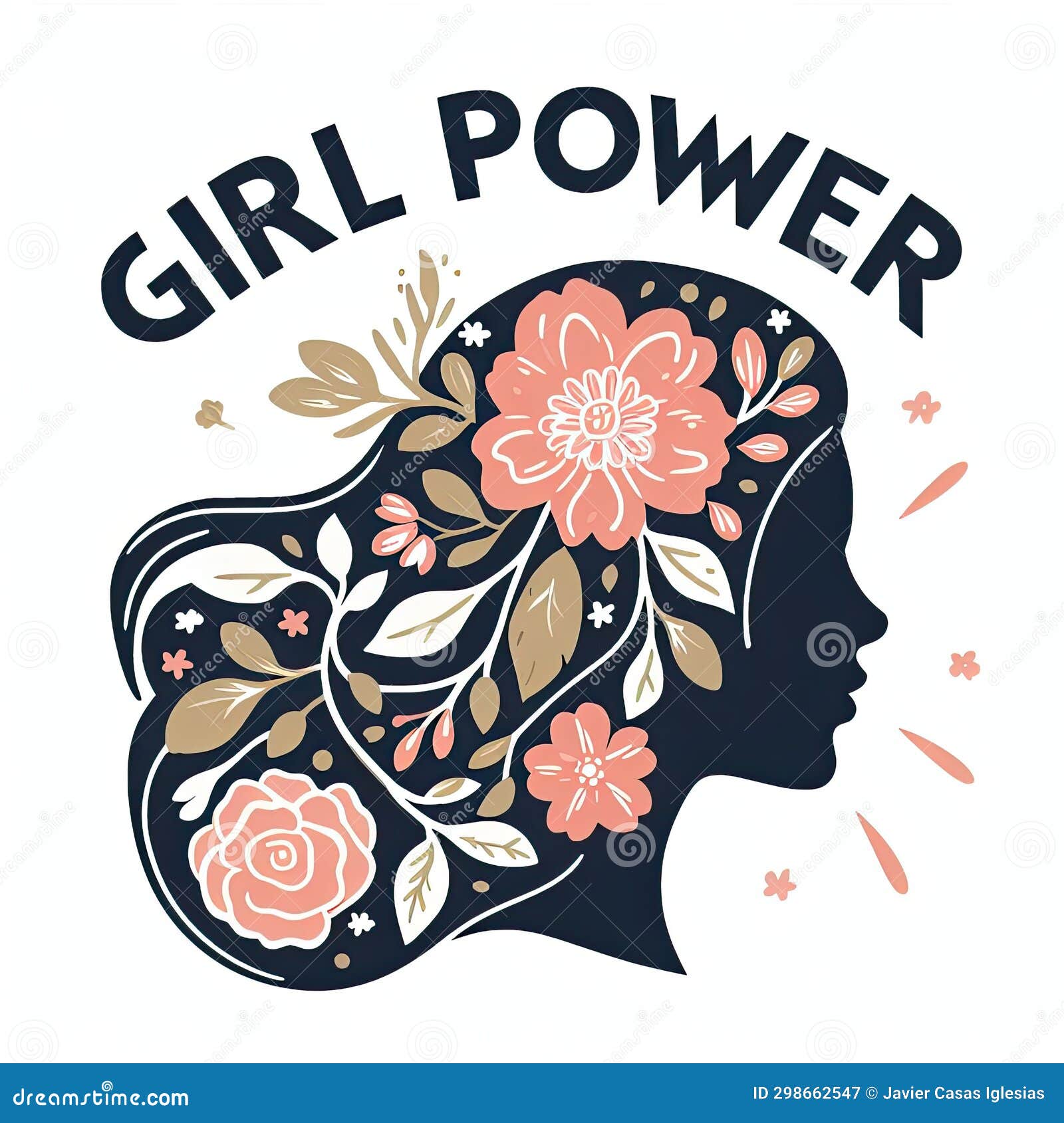 Floral Femininity Embracing Inner Strength Stock Illustration ... Floral Femininity Embracing Inner Strength Stock Illustration ...