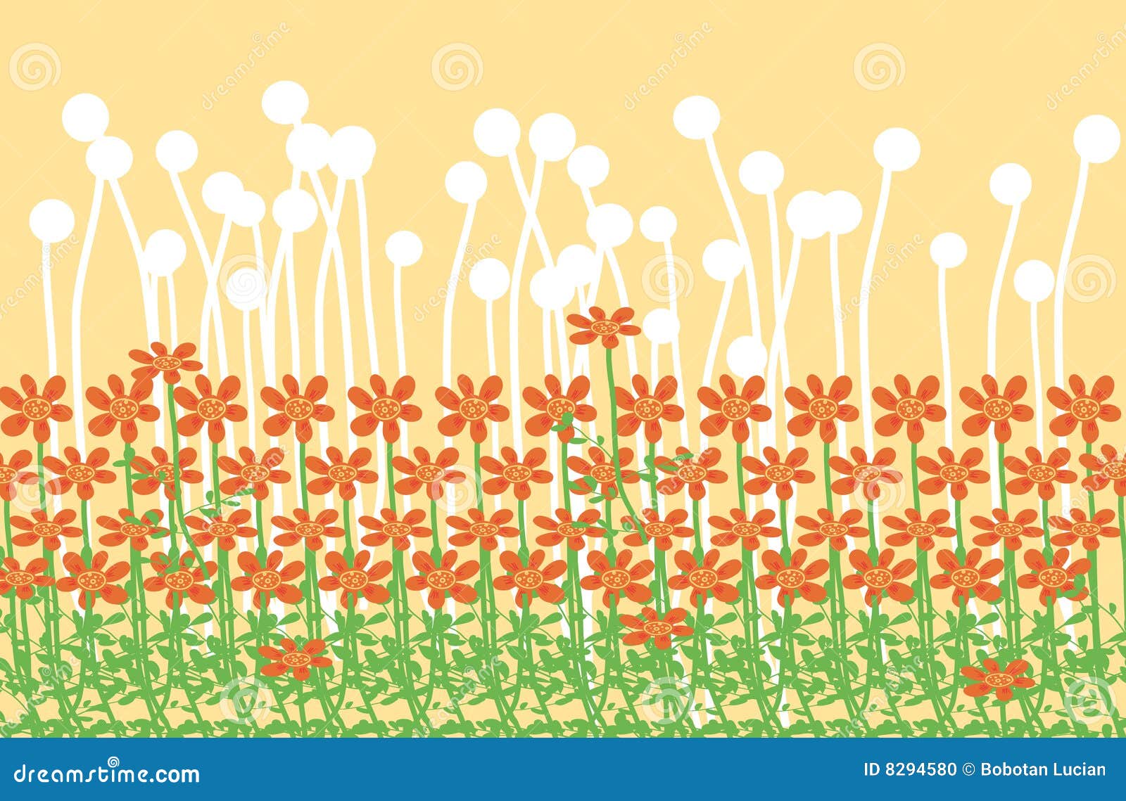 Floral field stock illustration. Illustration of colors - 8294580
